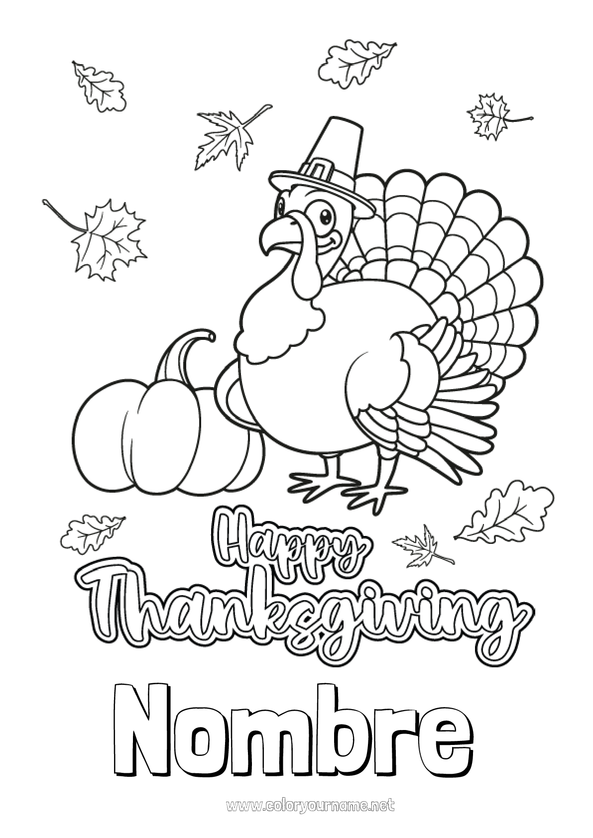 Nº de colorear 272 - Thanksgiving Turquía Otoño