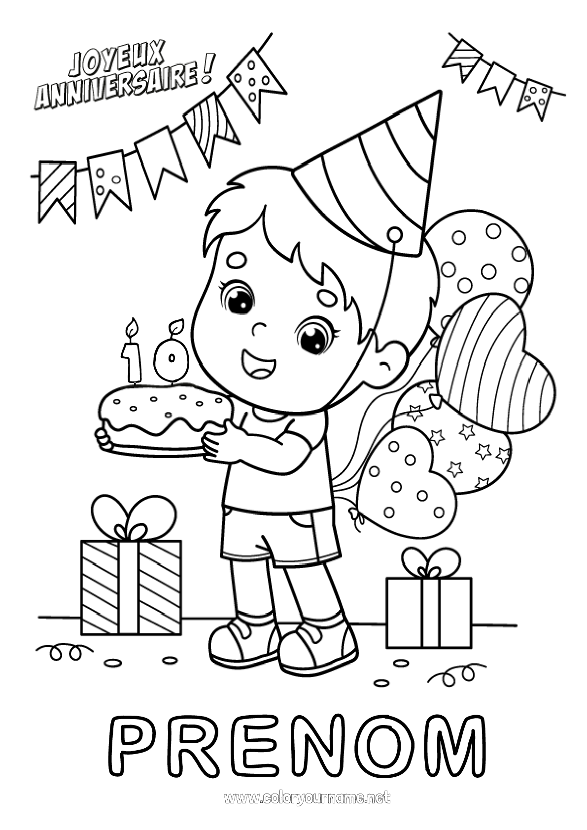 Coloriage n°198 - Bougie Gâteau Anniversaire