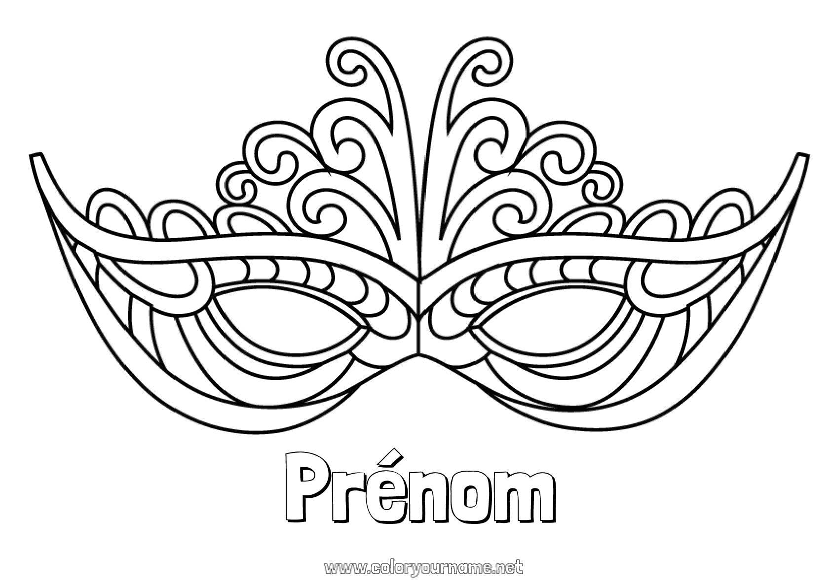 Coloriage n°776 - Masque Carnaval Mardi gras