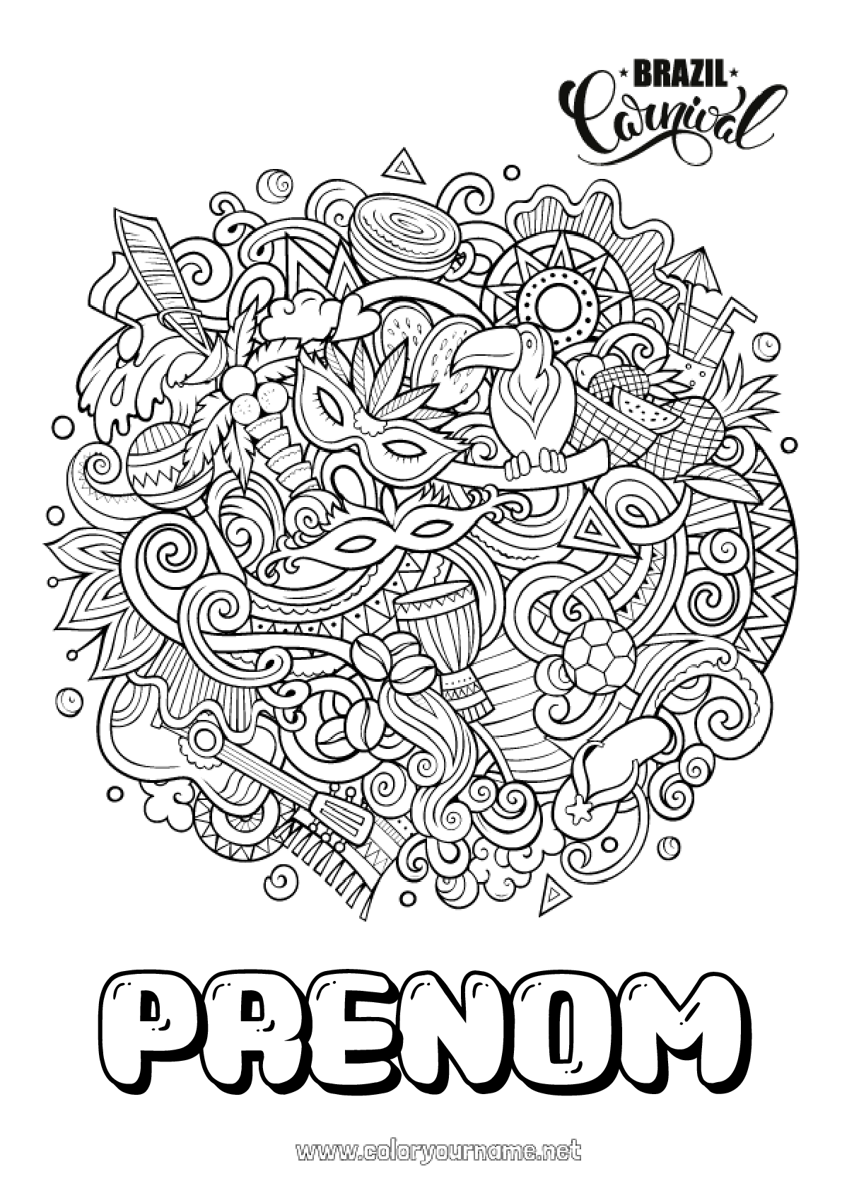 Coloriage n°789 - Mandala Carnaval Mardi gras