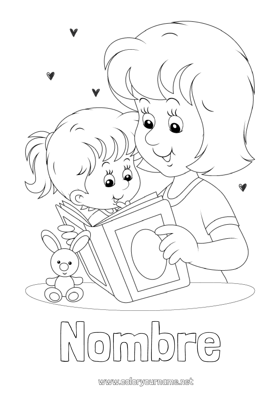 Nº De Colorear 796 Mamá Feliz Día De Fiesta Te Amo