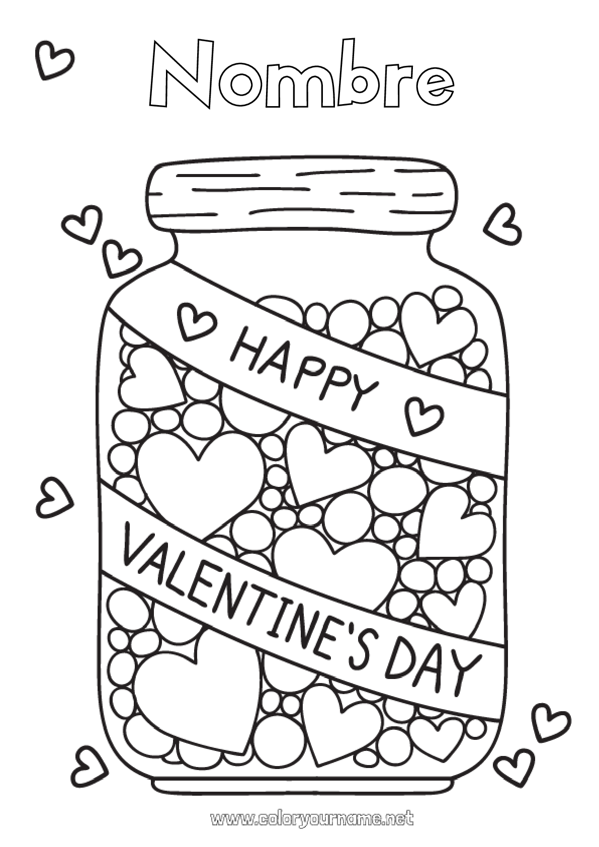 Día de San Valentín : 14 dibujos para colorear personalizables gratis ...
