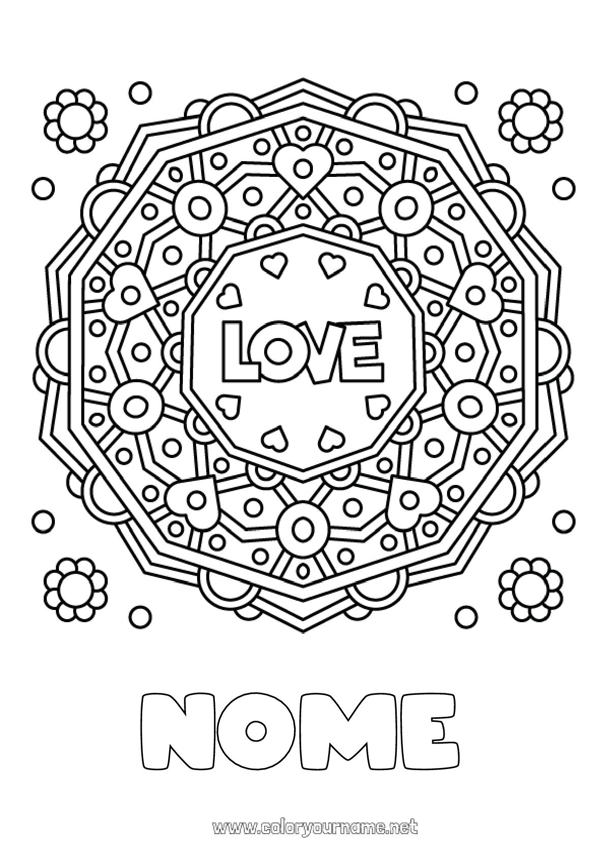 Nº de colorir 816 - Eu te amo Mensagem de "Amor"