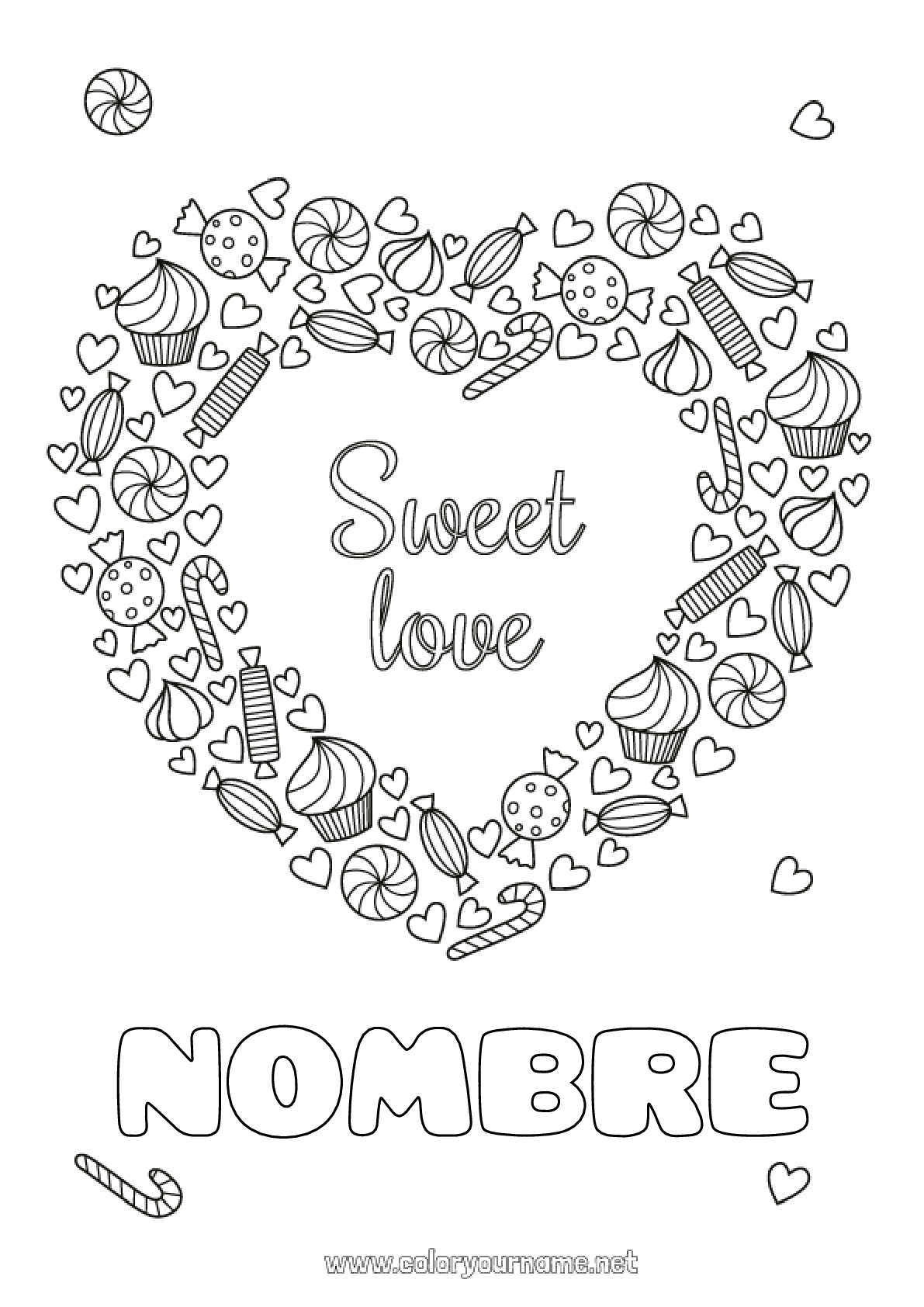 Te amo : 38 dibujos para colorear personalizables gratis para imprimir
