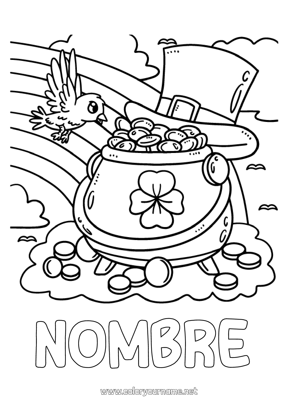 Nº de colorear 1105 - Irlanda Día de San Patricio Leprechaun