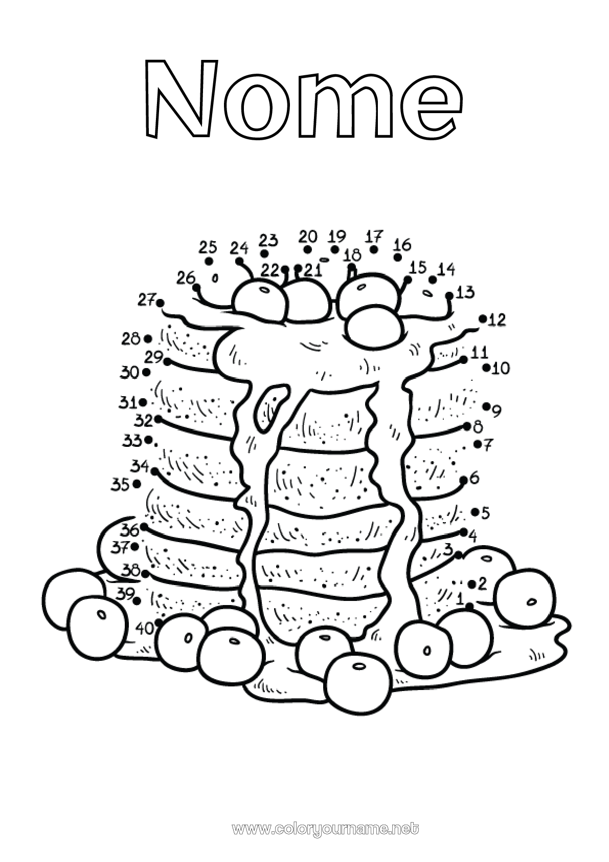 Pagina da colorare n.843 - Attività per Bambini Punti da unire Candelora