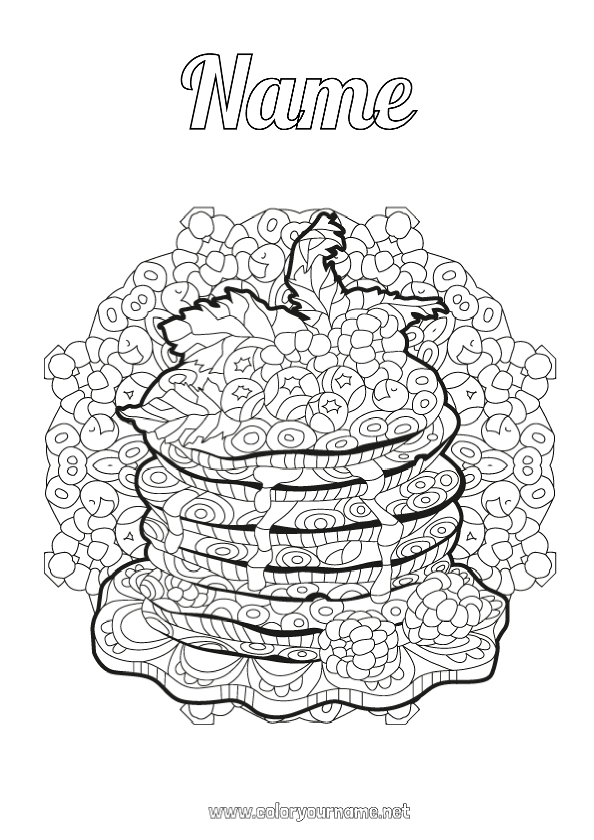 Coloring page No.853 - Candlemas, Shrove Tuesday, Pancake day Pancakes ...