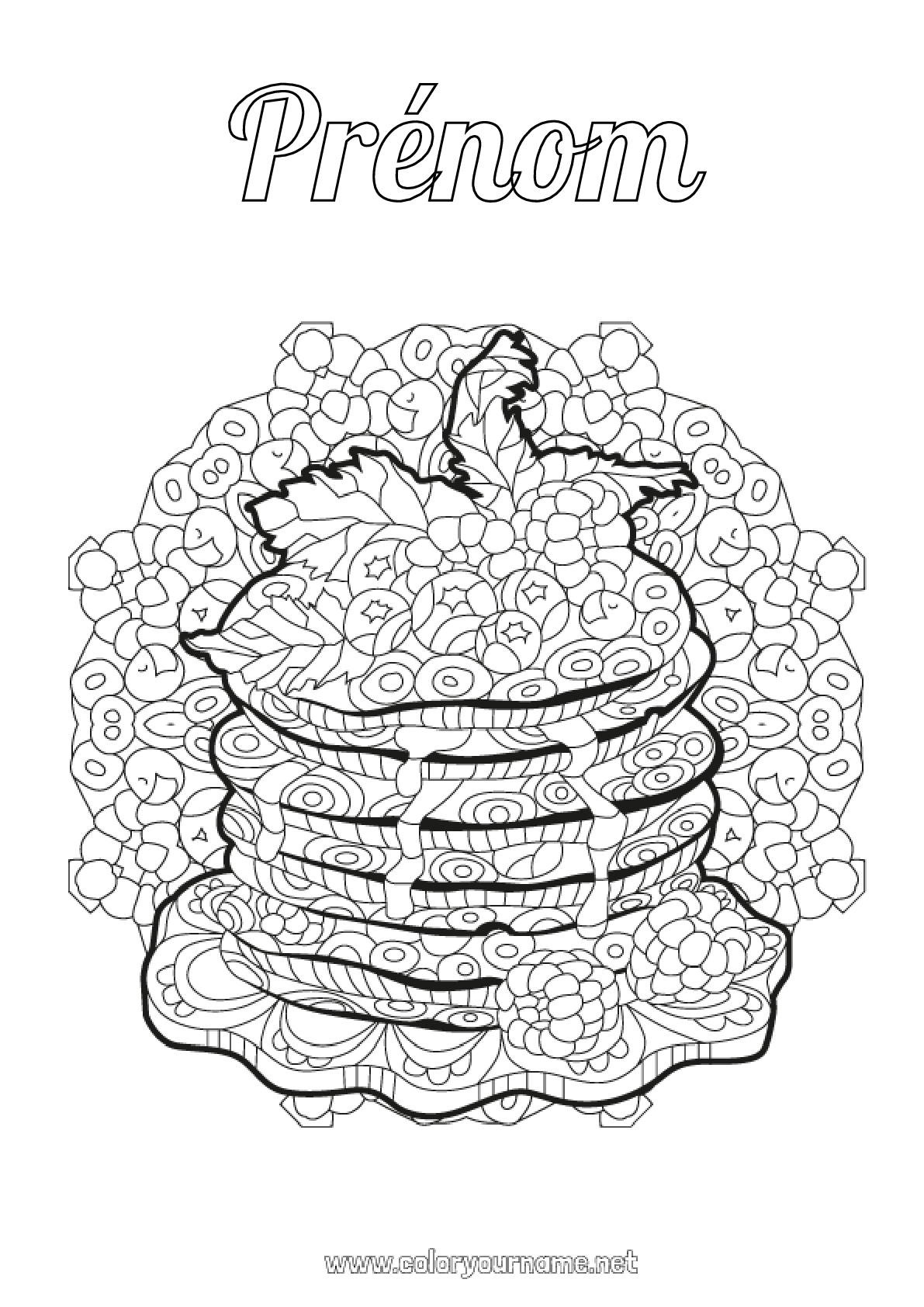 Coloriage n°853 - Chandeleur Crêpes Carnaval