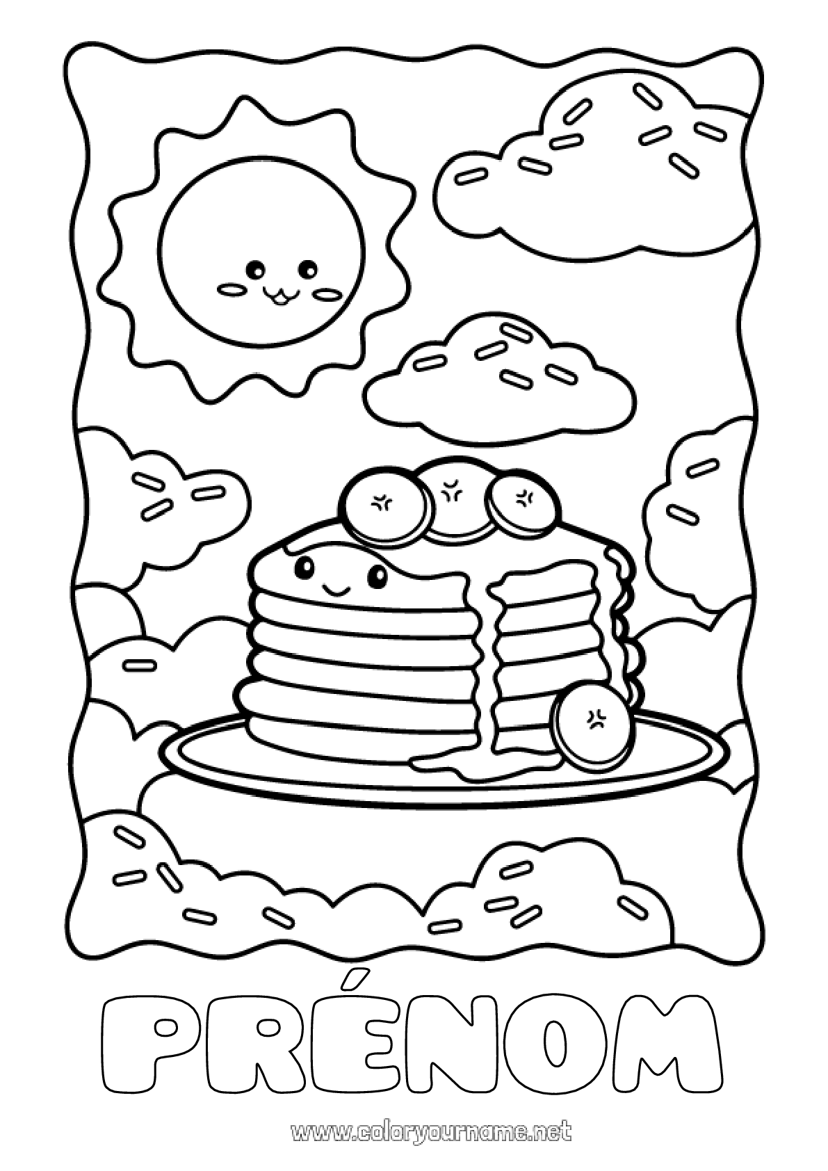 Coloriage n°859 - Chandeleur Crêpes Carnaval