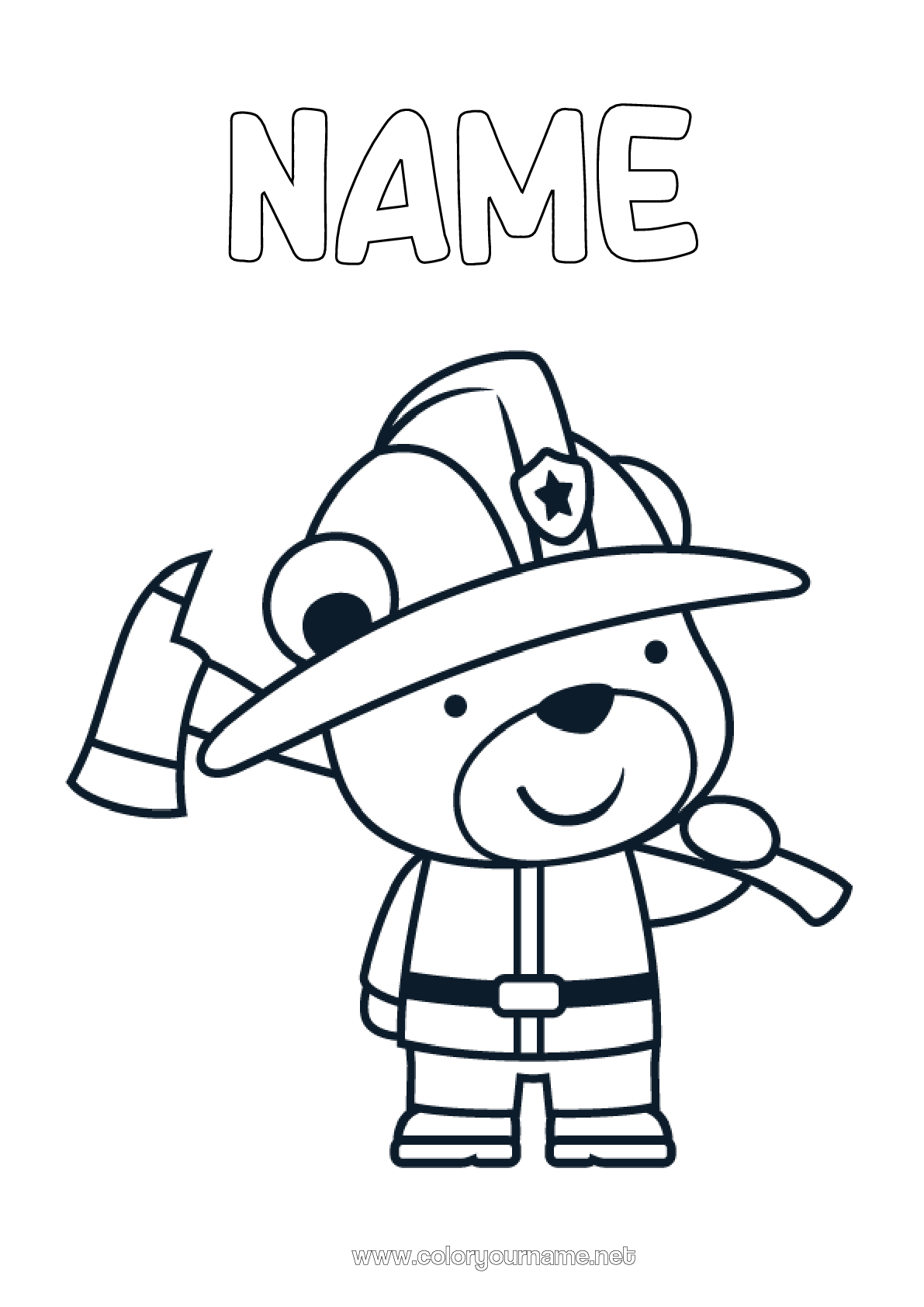 Thank You Firefighter Coloring Pages
