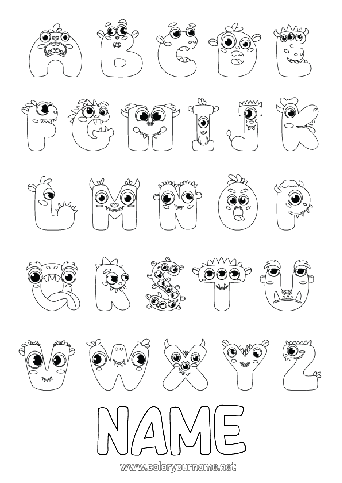 Coloring page No.869 - Children's activities Alphabet