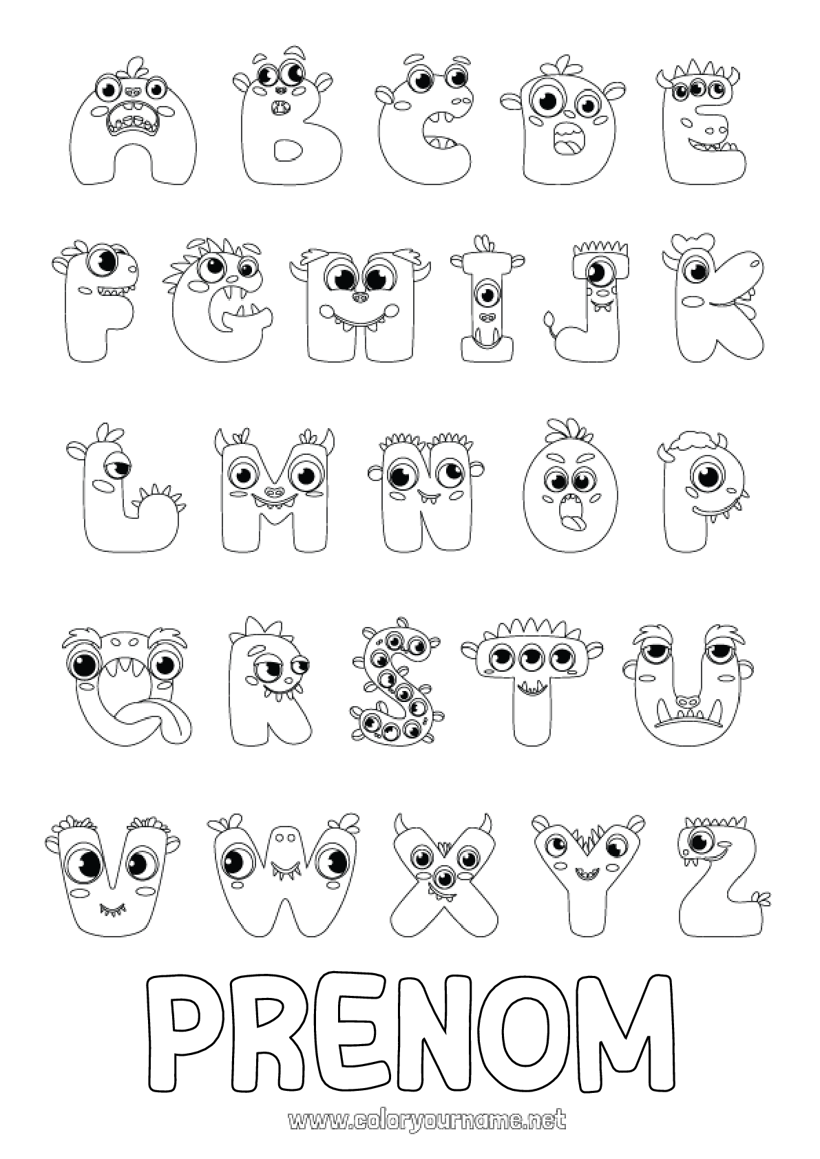 Coloriage n°869 - Activités enfants Alphabet