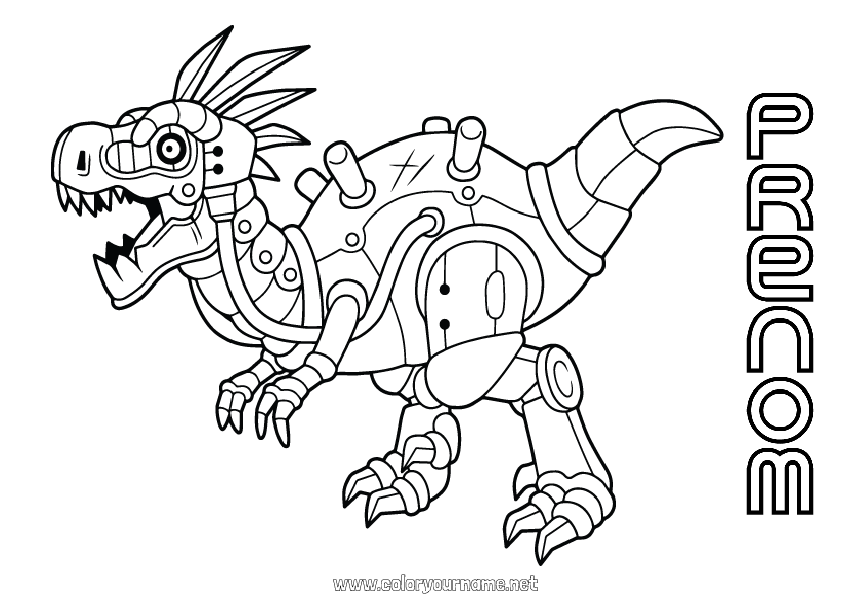 Coloriage n°881 - Robot Dinosaures Animal