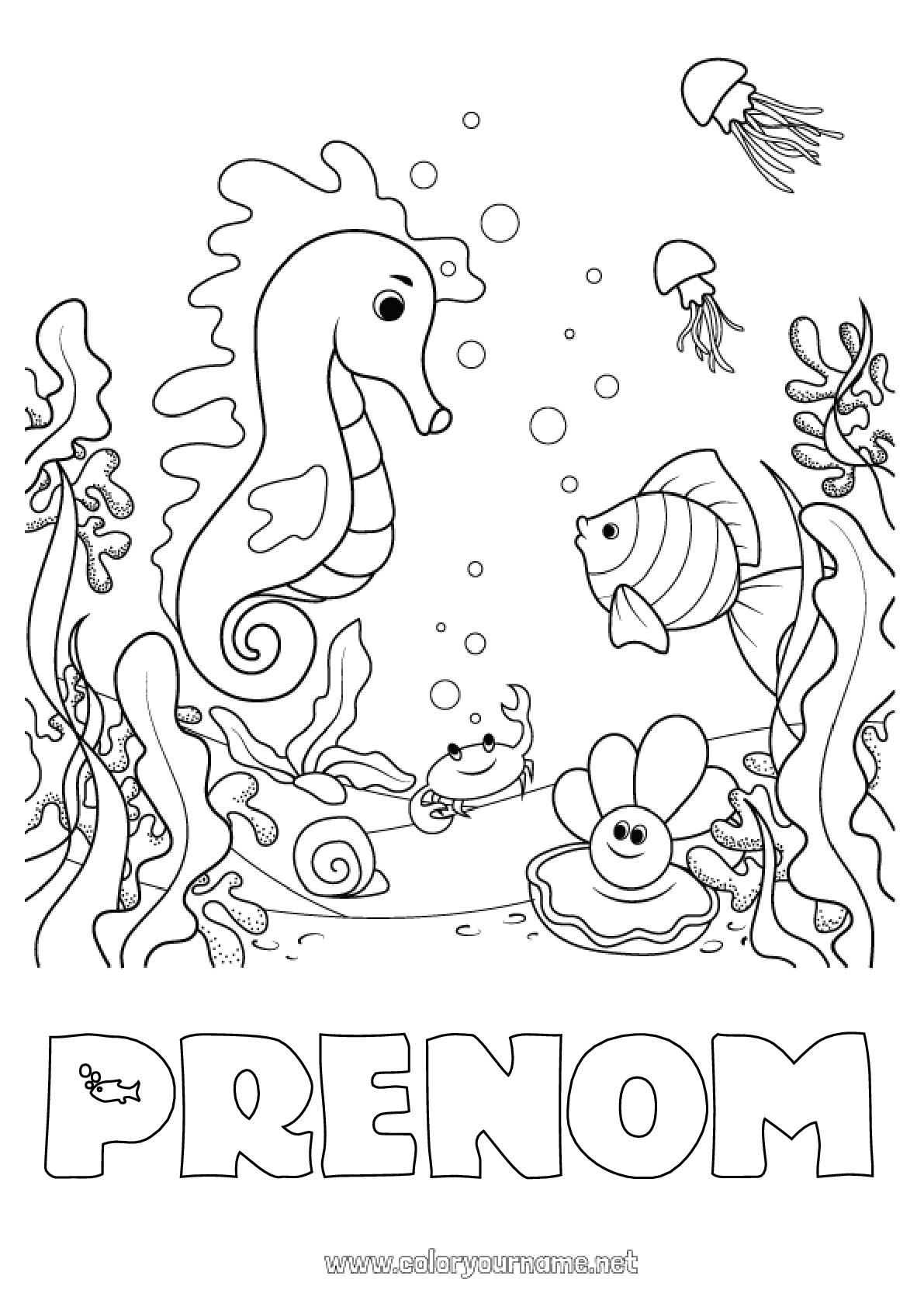 Coloriage n°883 - Mer Animal Poisson