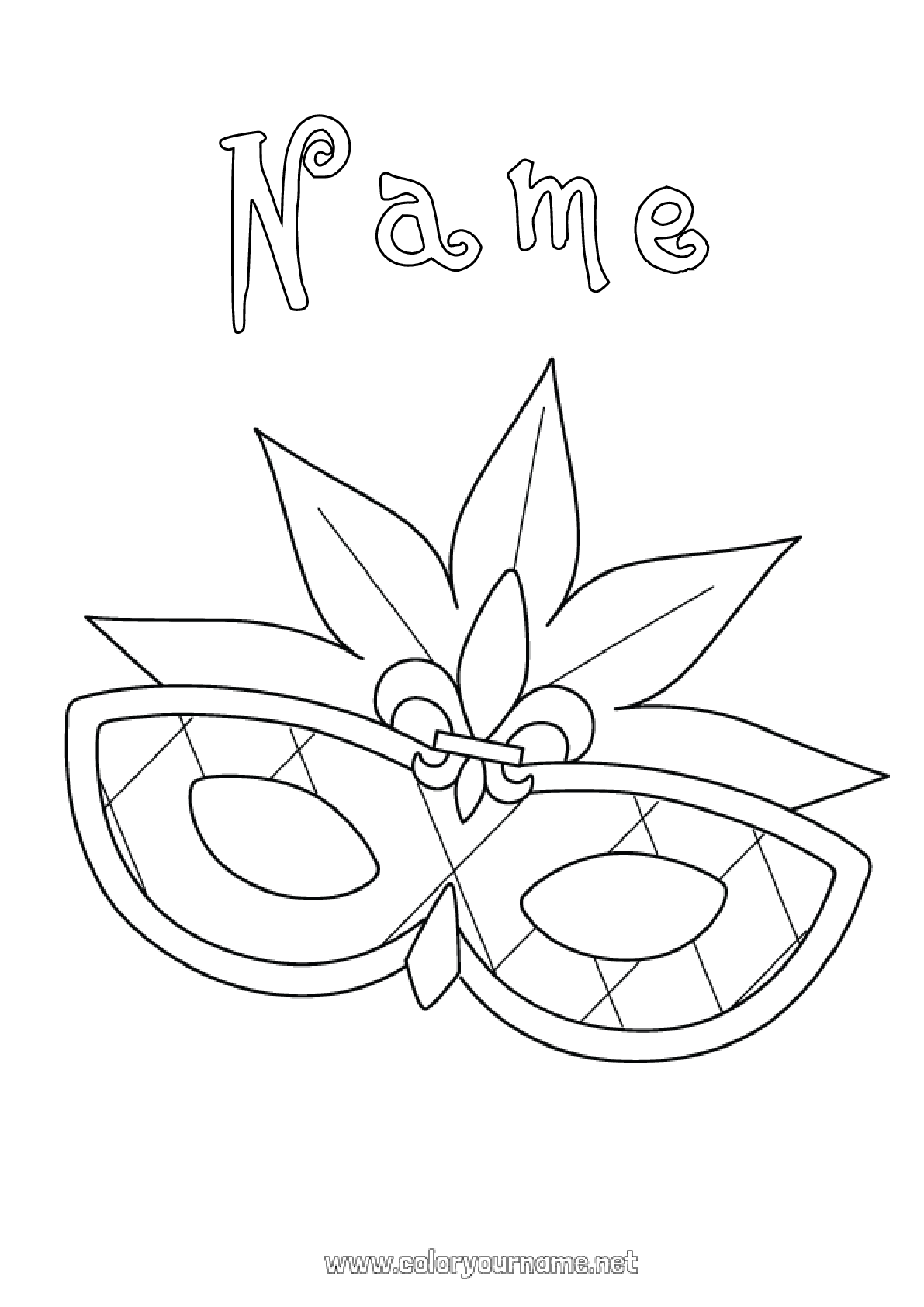 Coloring page No.895 - Mask Carnival Shrove Tuesday