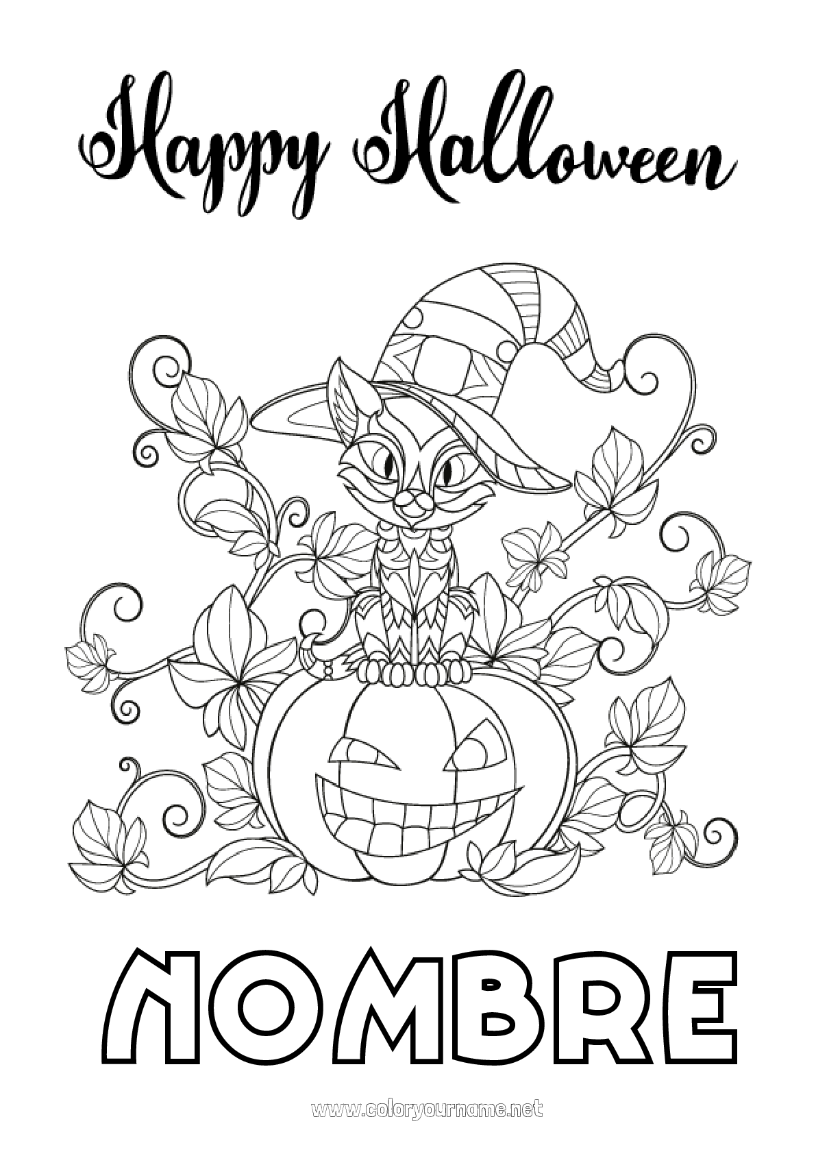 Nº de colorear 36 - Calabaza Halloween