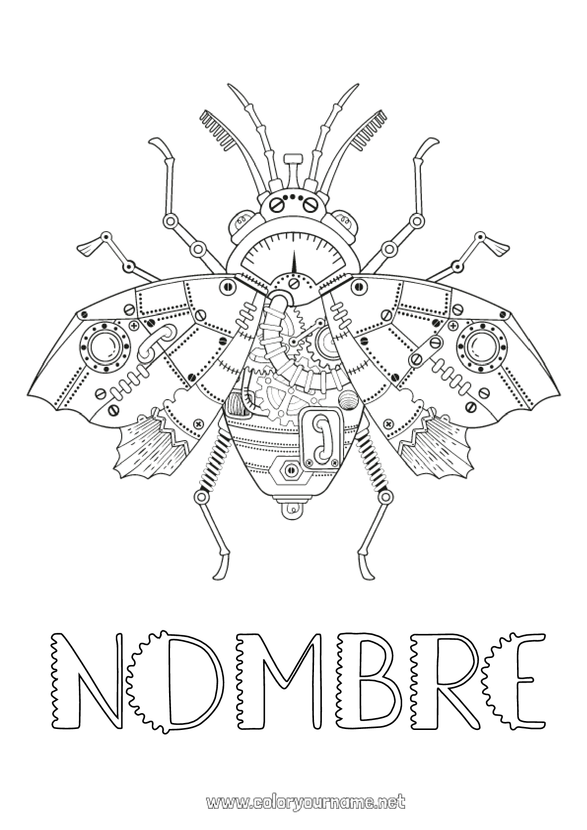 Nº de colorear 901 - Animales Mosca Dibujos complejos para colorear