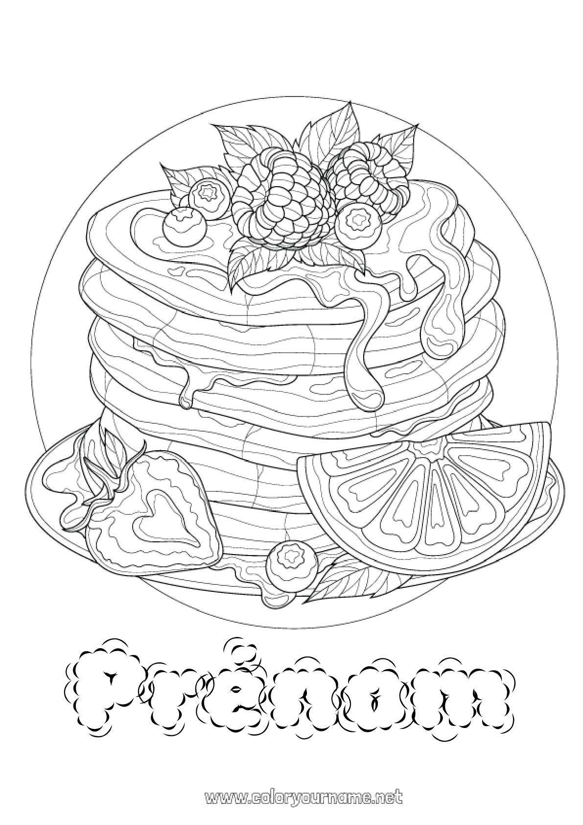 Coloriage n°920 - Chandeleur Crêpes Carnaval