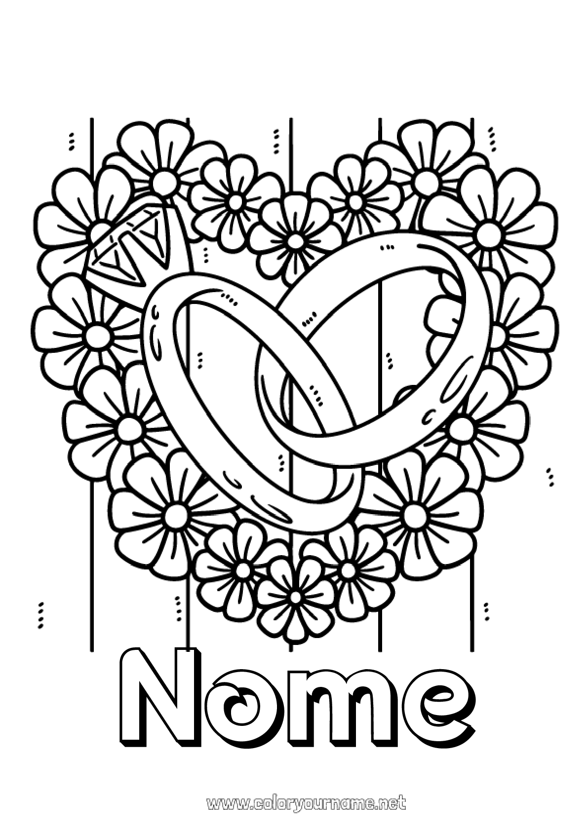 Pagina da colorare n.927 - Ti amo San Valentino Anello