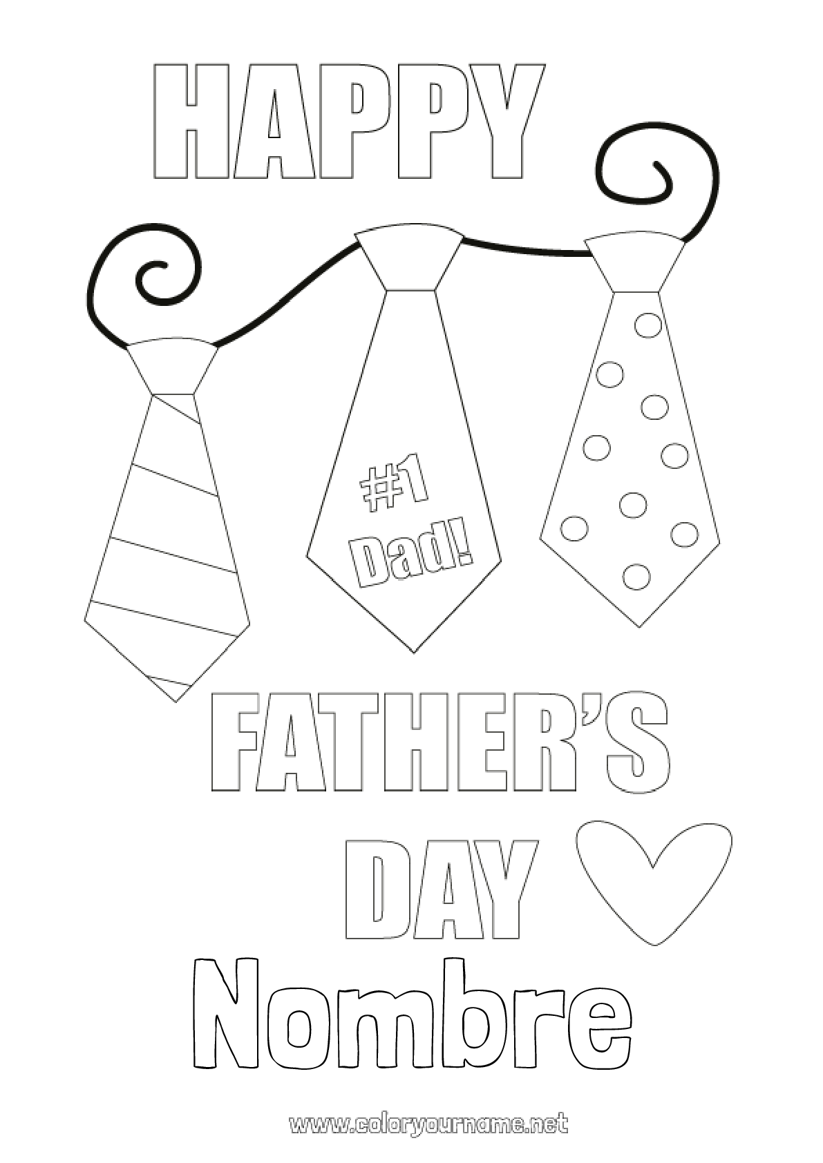 Nº de colorear 993 - Mandala Papá Feliz día de fiesta