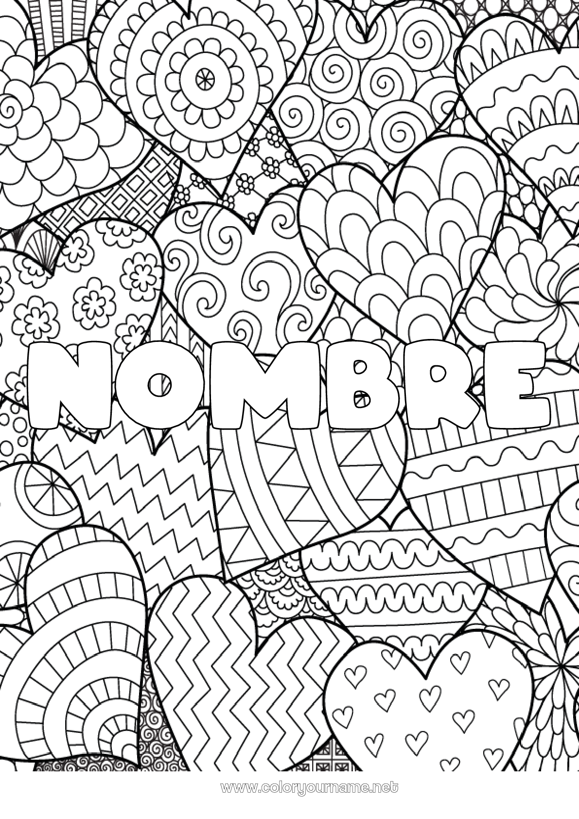 Nº de colorear 1204 - Nombre decorado