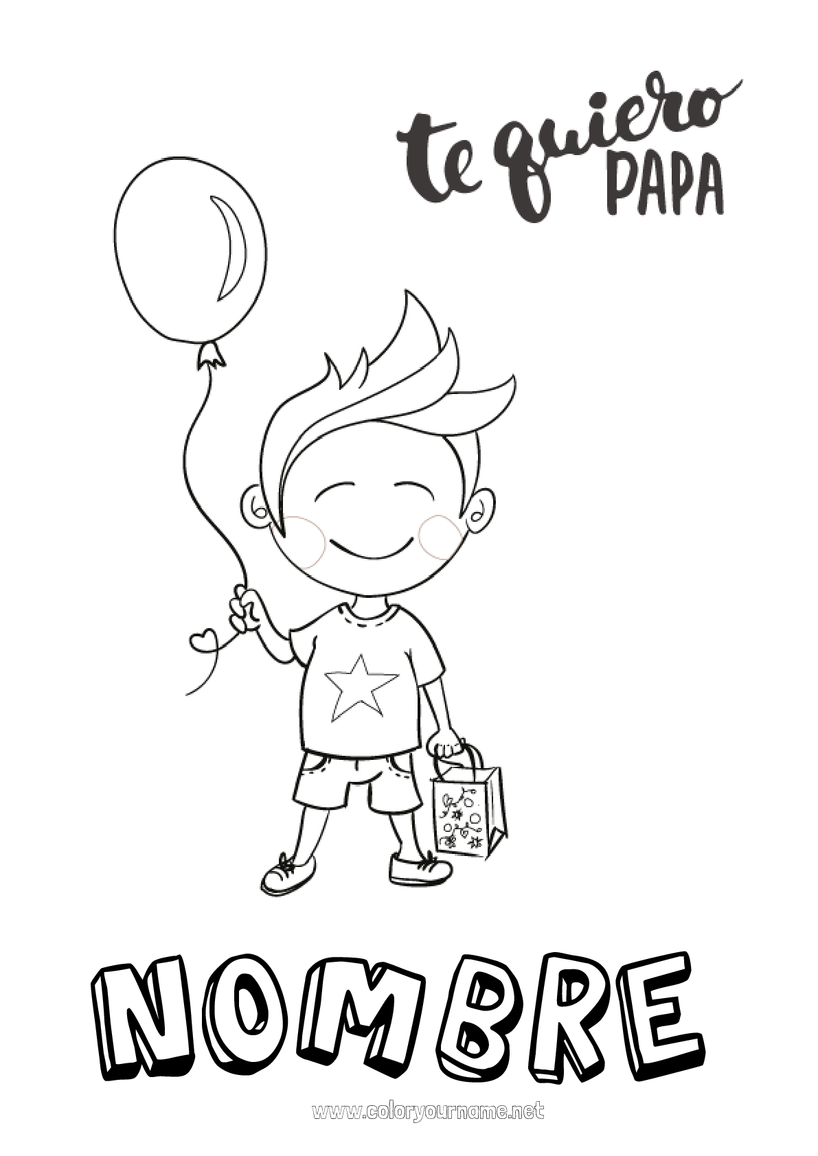 Nº de colorear 95 - Papá Te amo