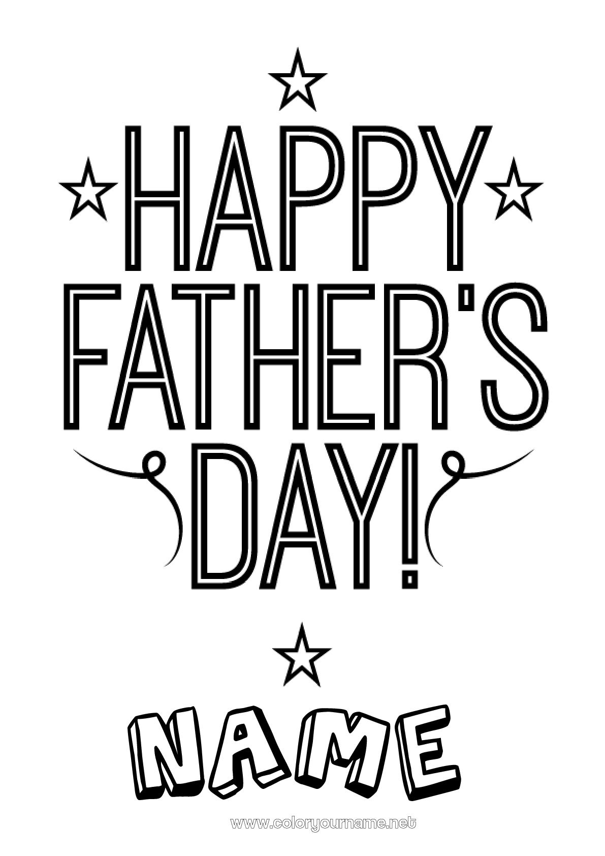 Coloring page No.96 - Dad Happy feast day