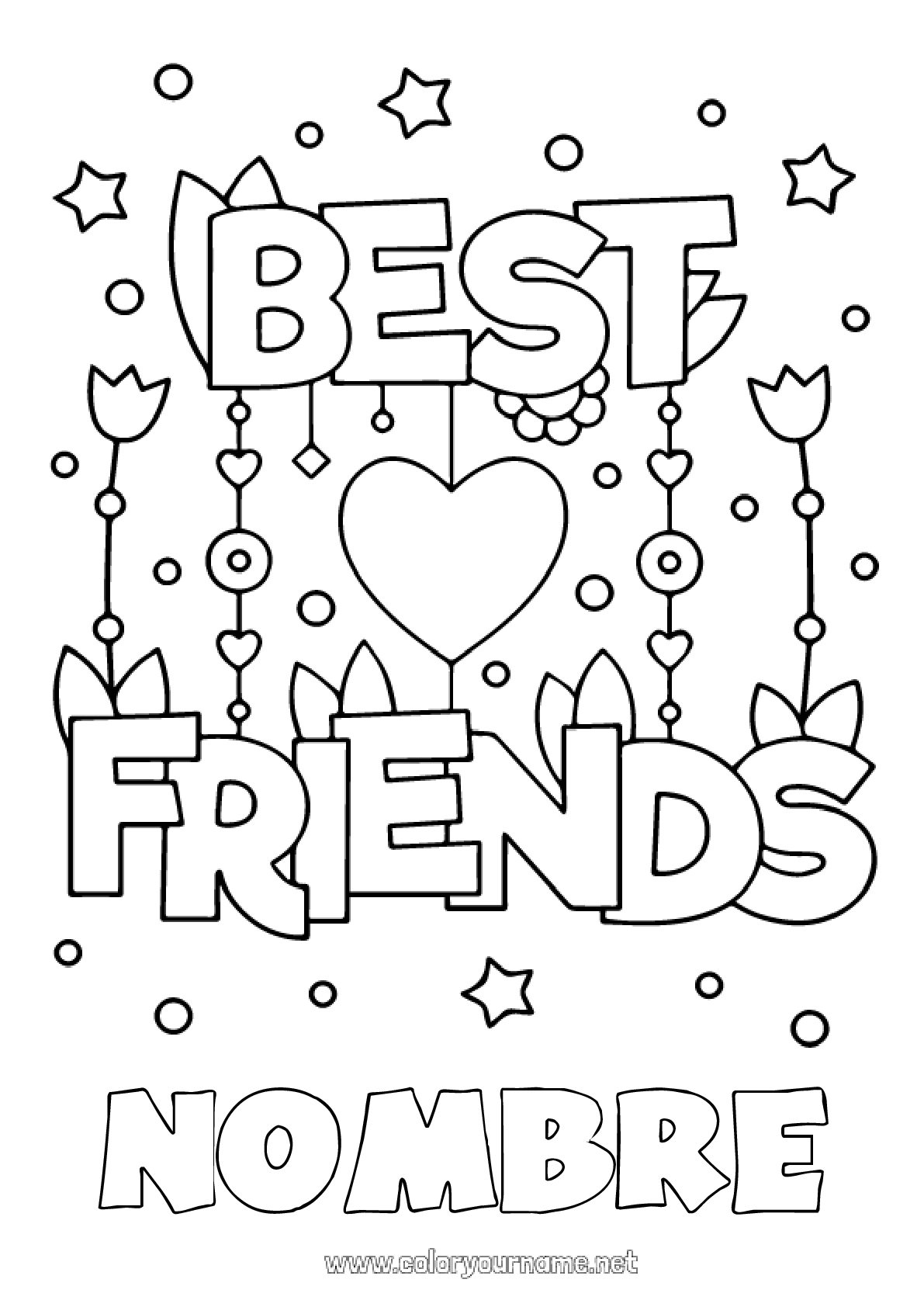 Nº De Colorear 971 Te Amo Amigo