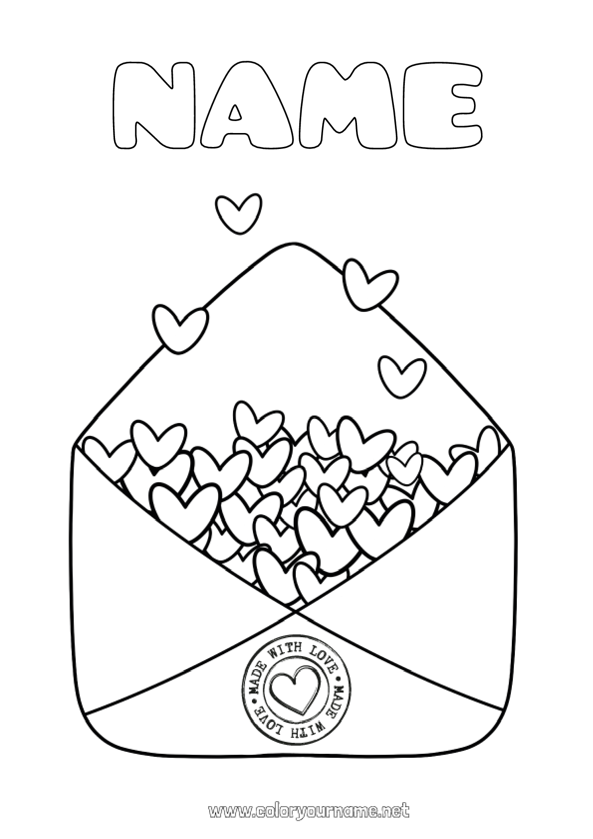 Coloring page No.976 - Heart I love you Valentine's Day