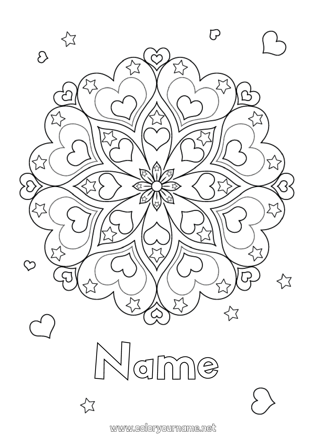 Coloring page No.988 - Calm and zen Heart Mandala