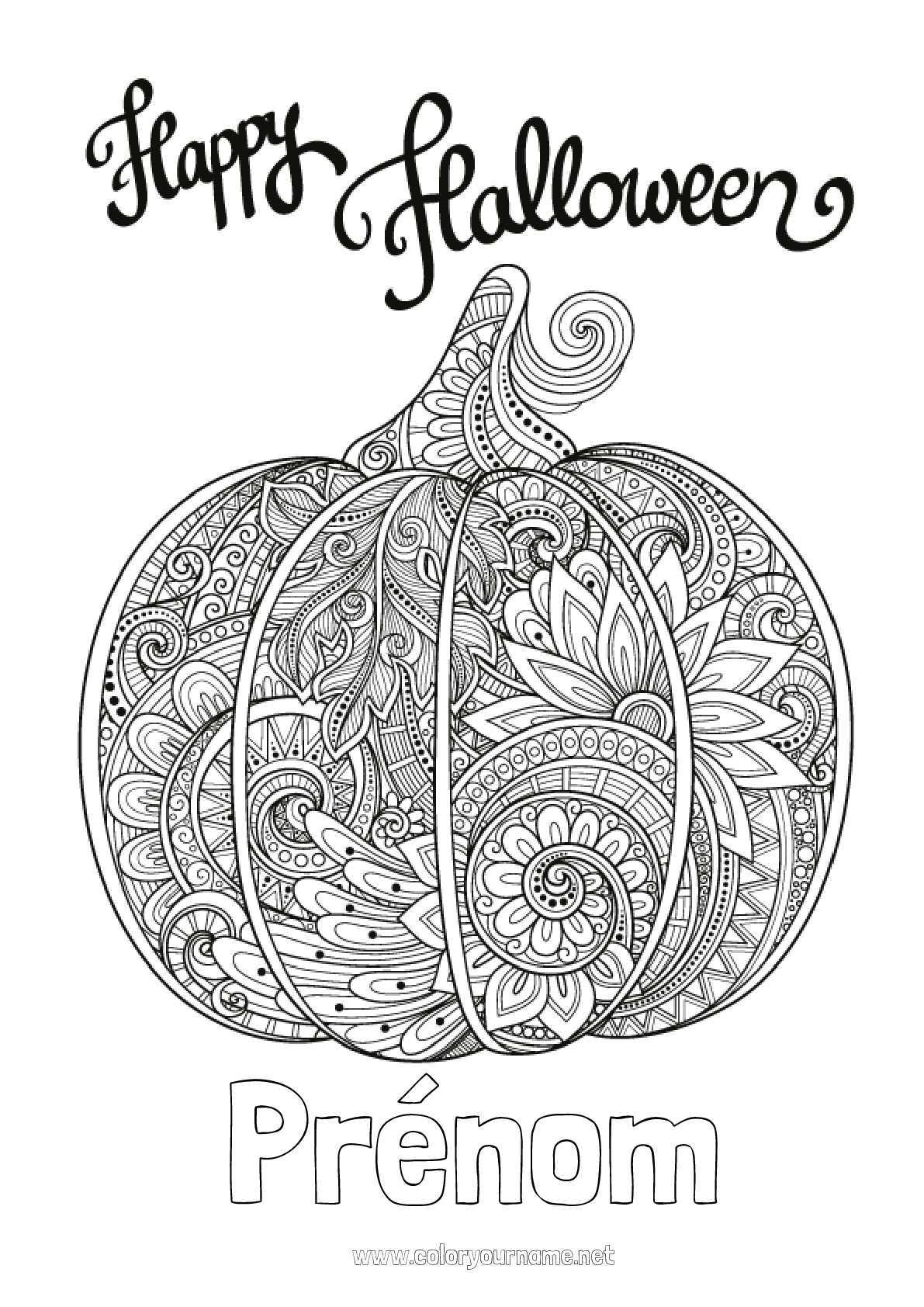 Coloriage n°9 - Citrouille Halloween