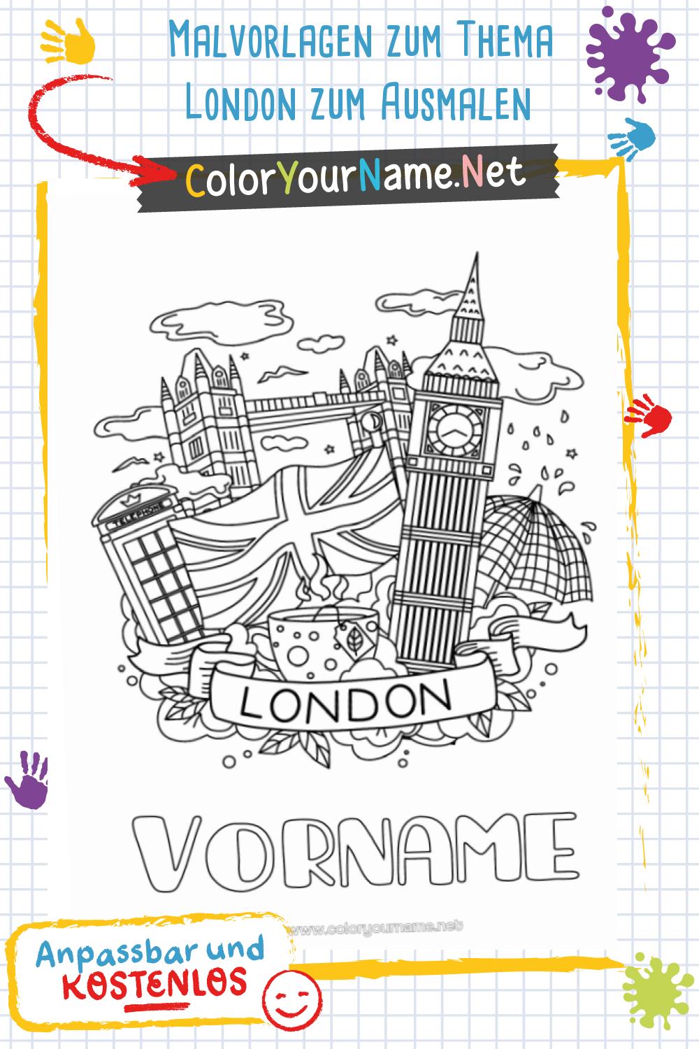 Malvorlagen zum Thema London zum Ausmalen