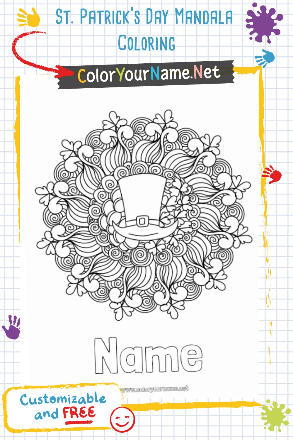 St. Patrick's Day Mandala Coloring