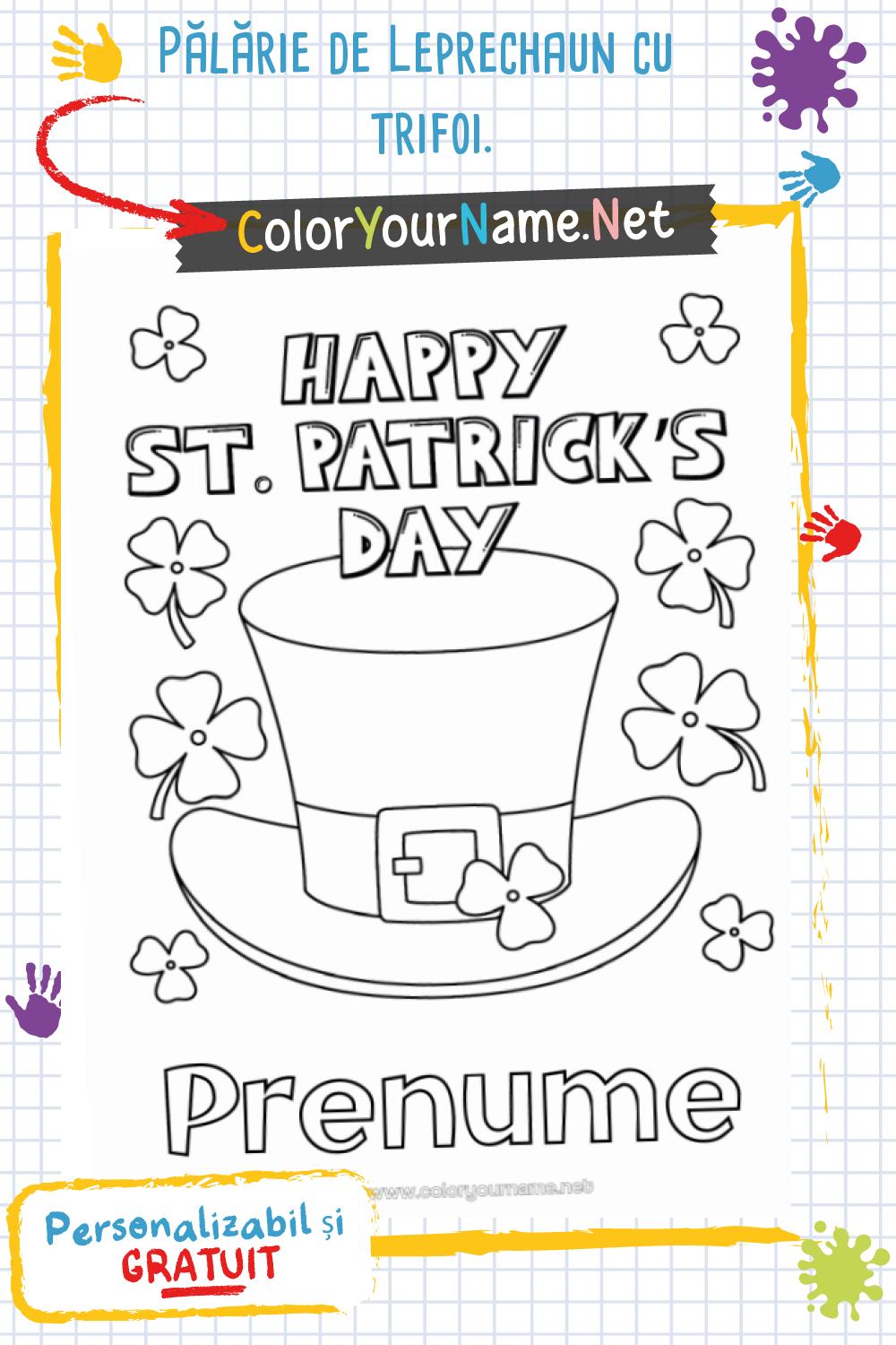 Pălărie de Leprechaun cu trifoi.