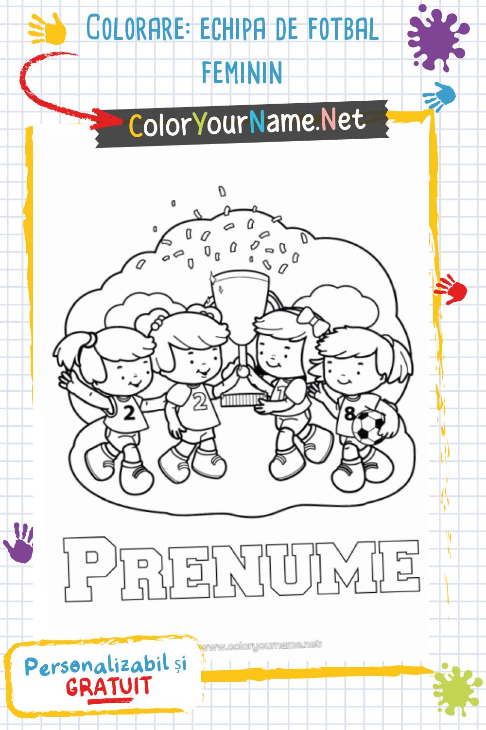 Colorare: echipa de fotbal feminin