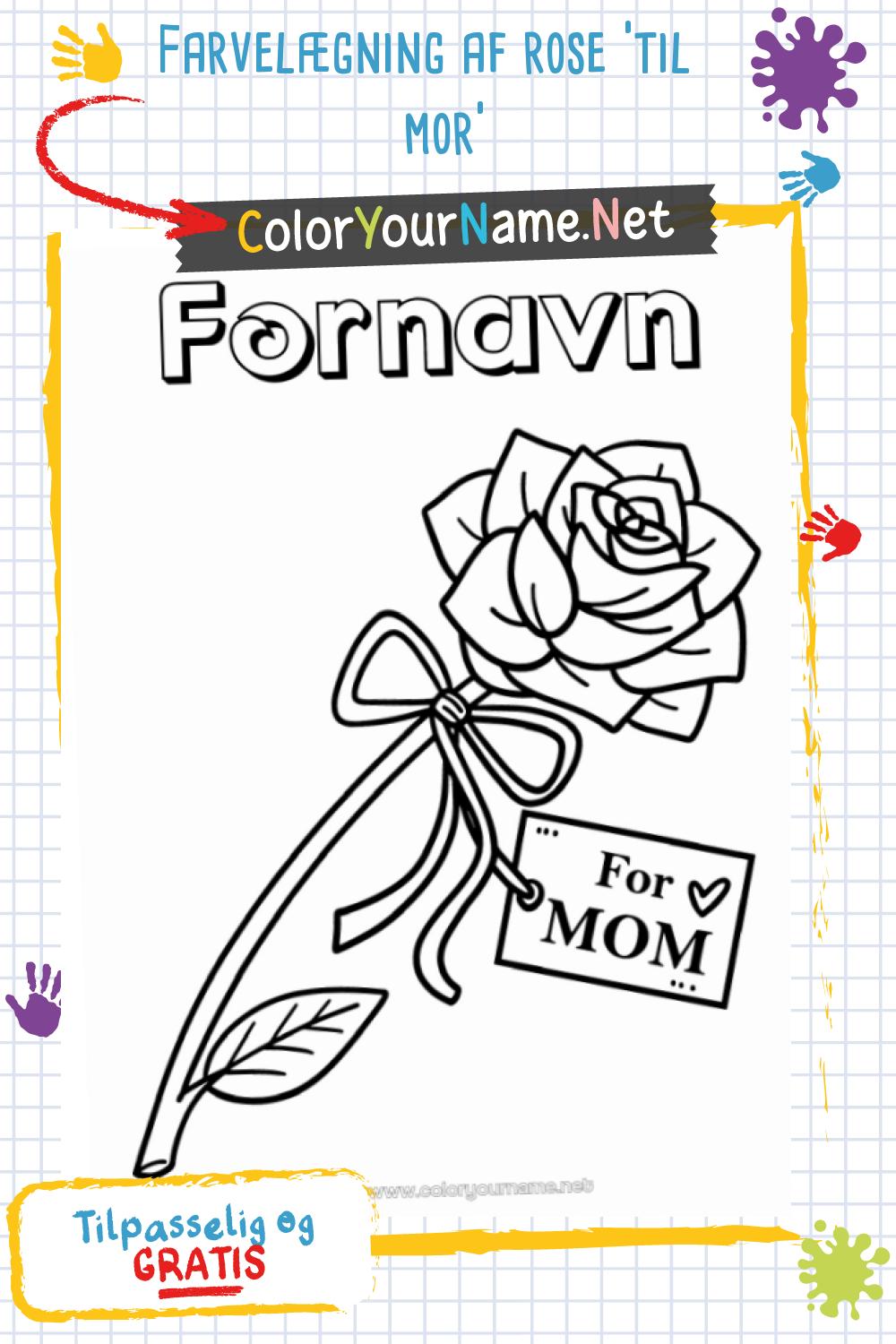 Farvelægning af rose 'til mor'