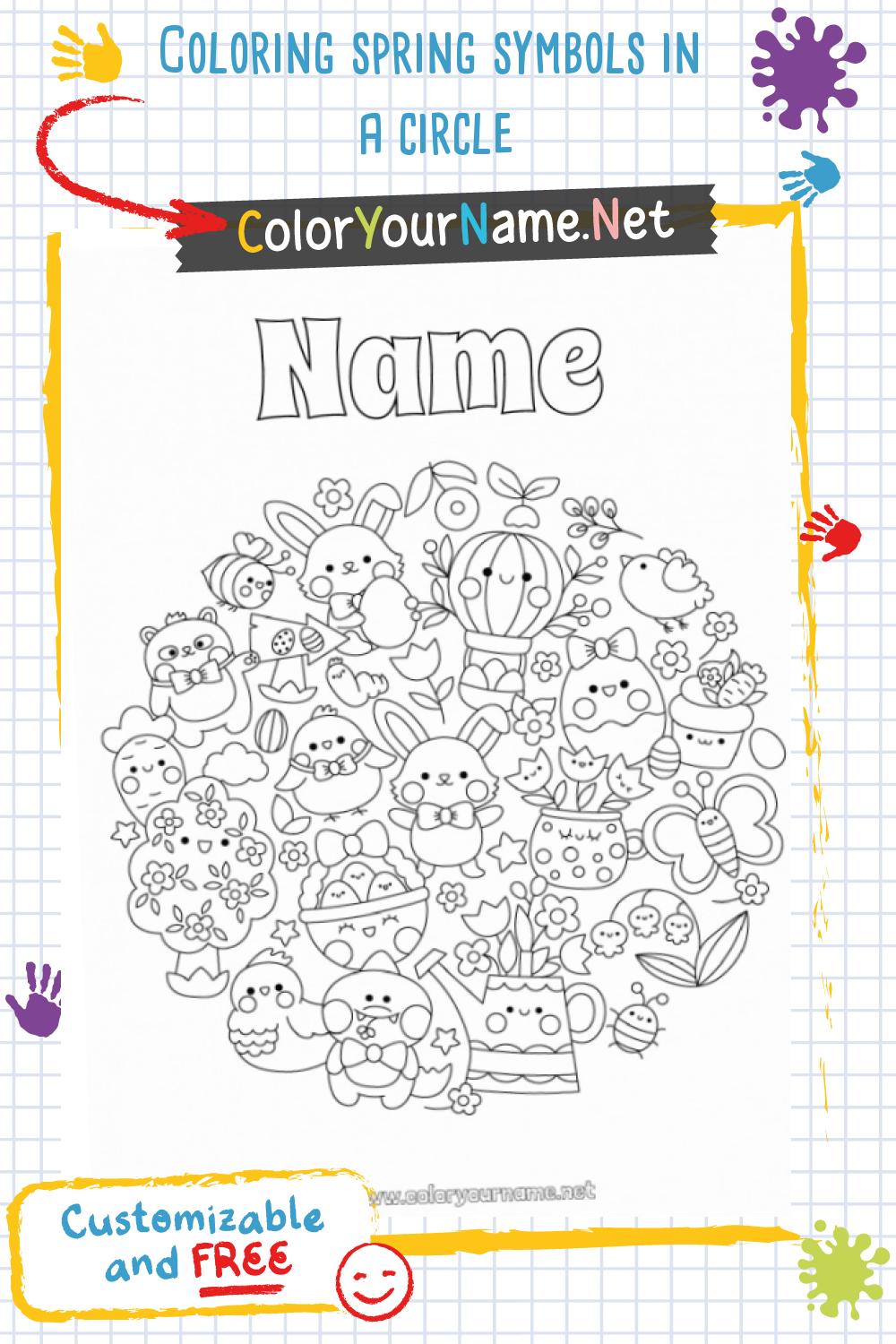 Coloring spring symbols in a circle
