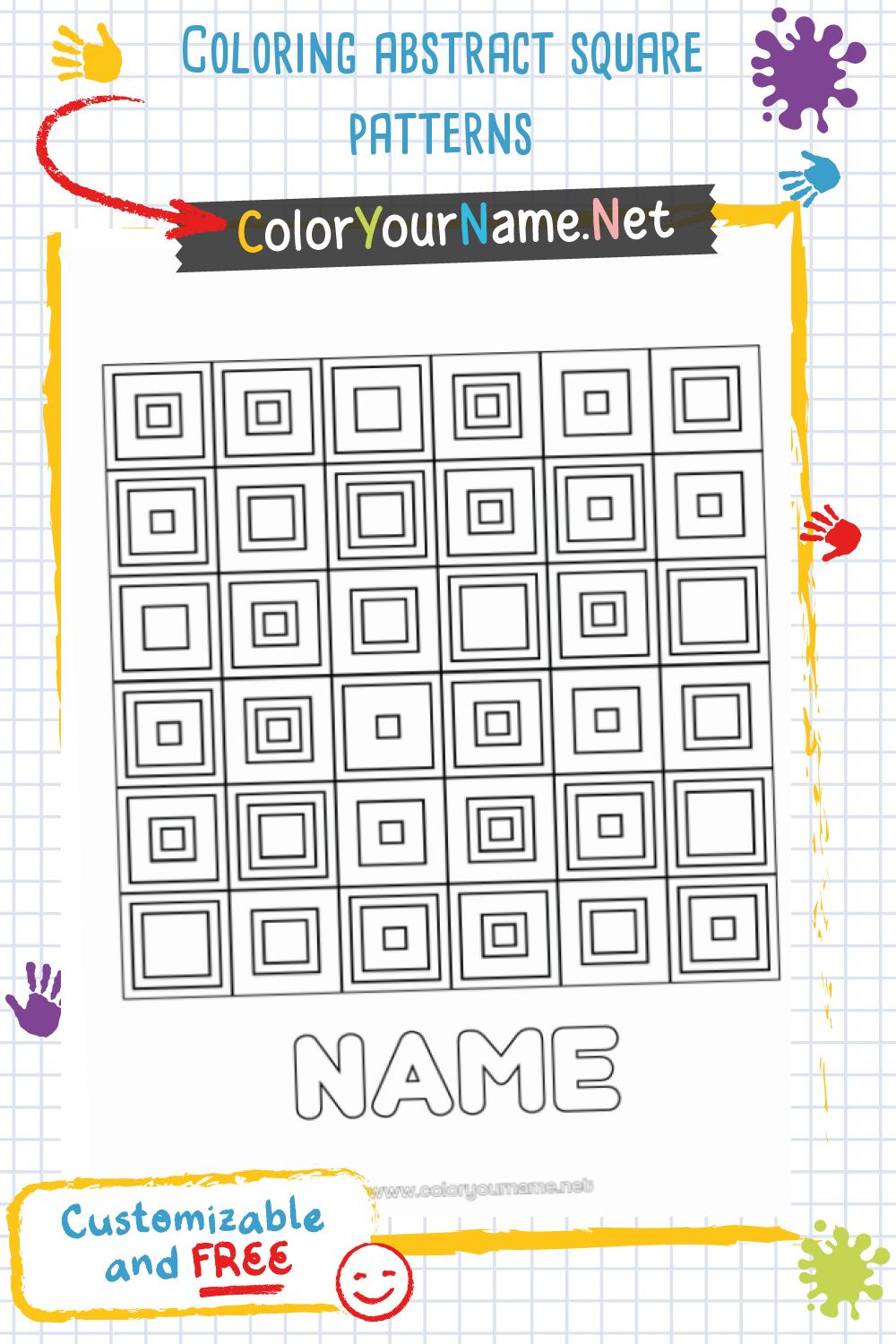 Coloring abstract square patterns