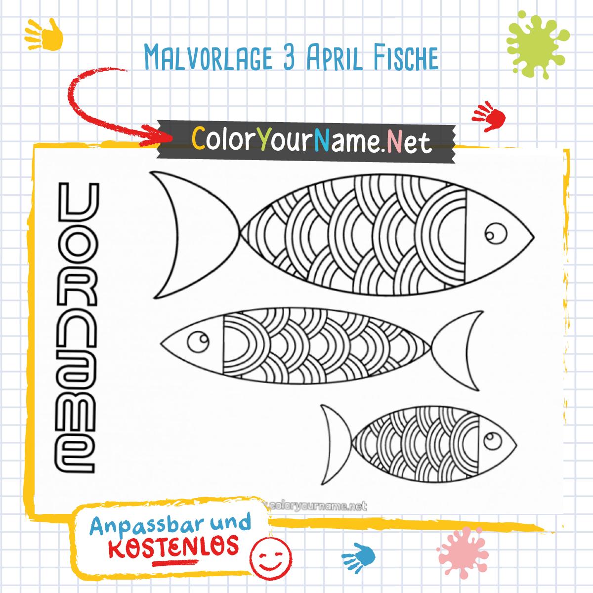 Malvorlage 3 April Fische