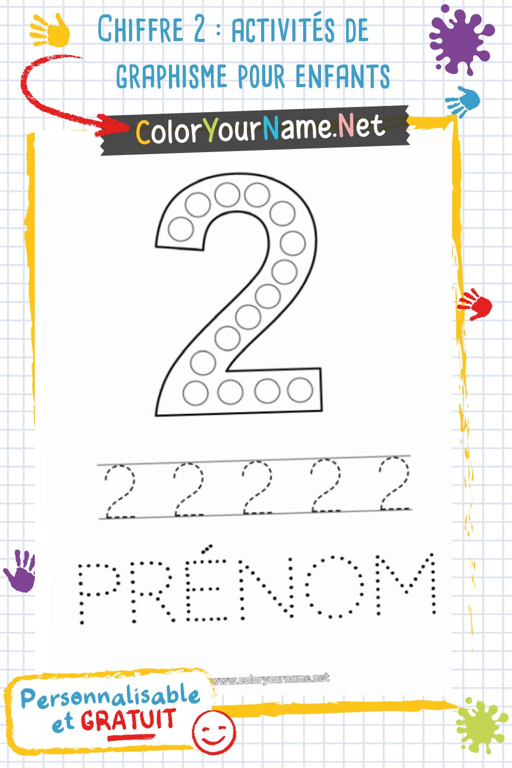 Chiffre 2 : activités de graphisme pour enfants