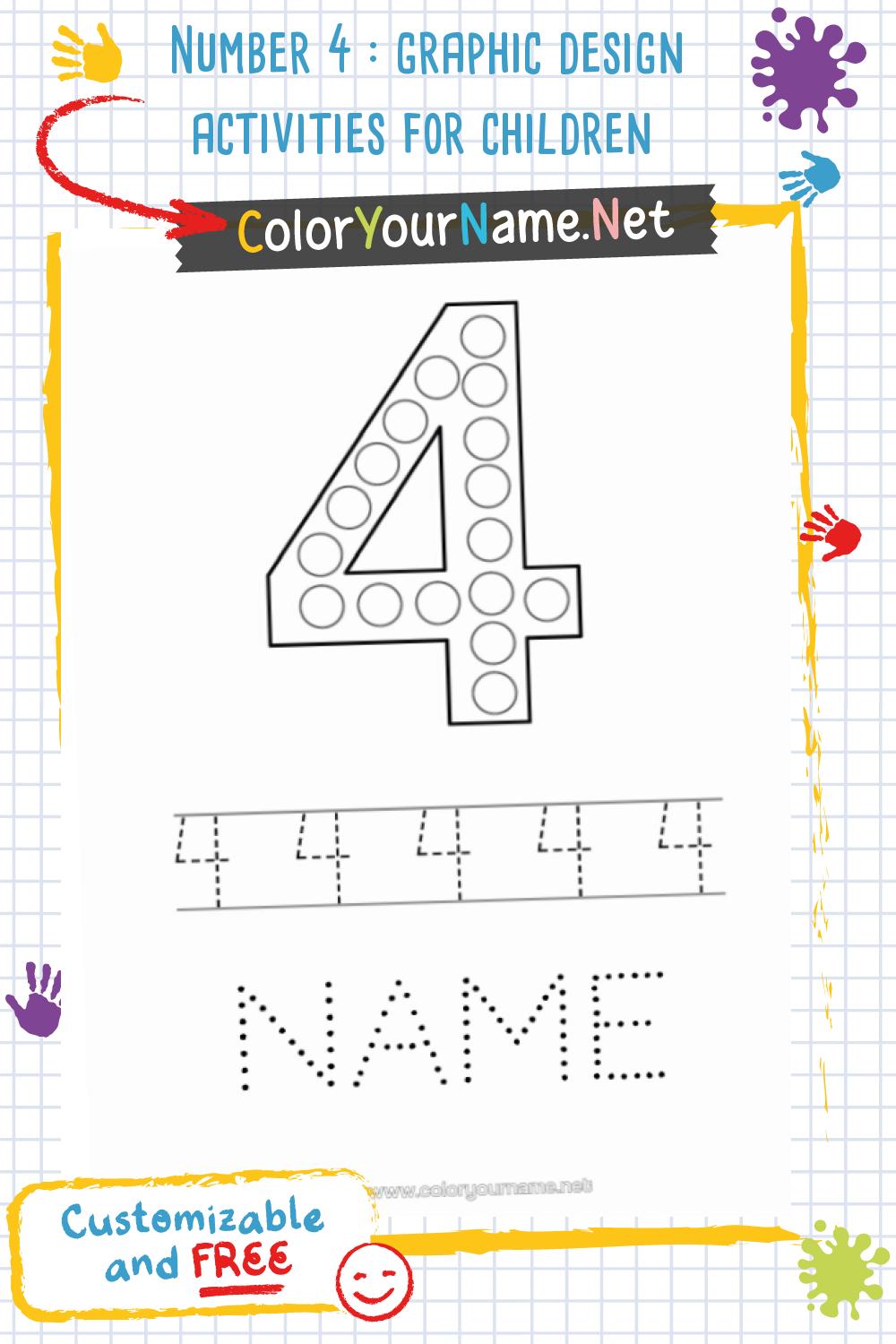 Number 4 : graphic design activities for children