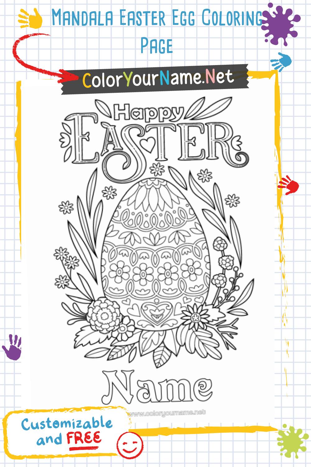 Mandala Easter Egg Coloring Page