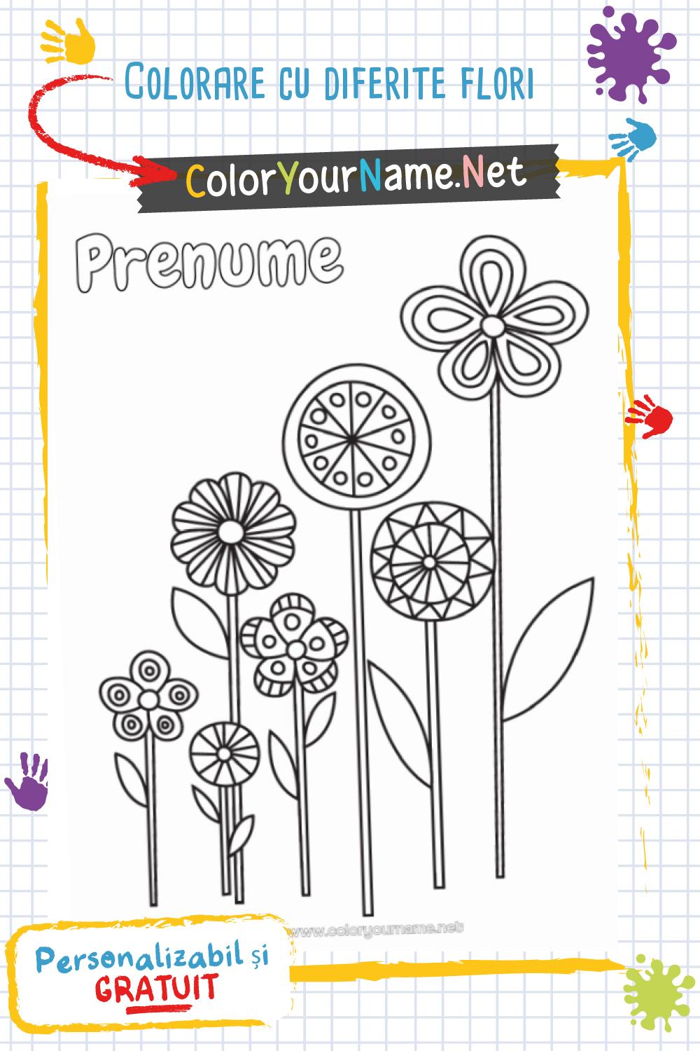 Colorare cu diferite flori