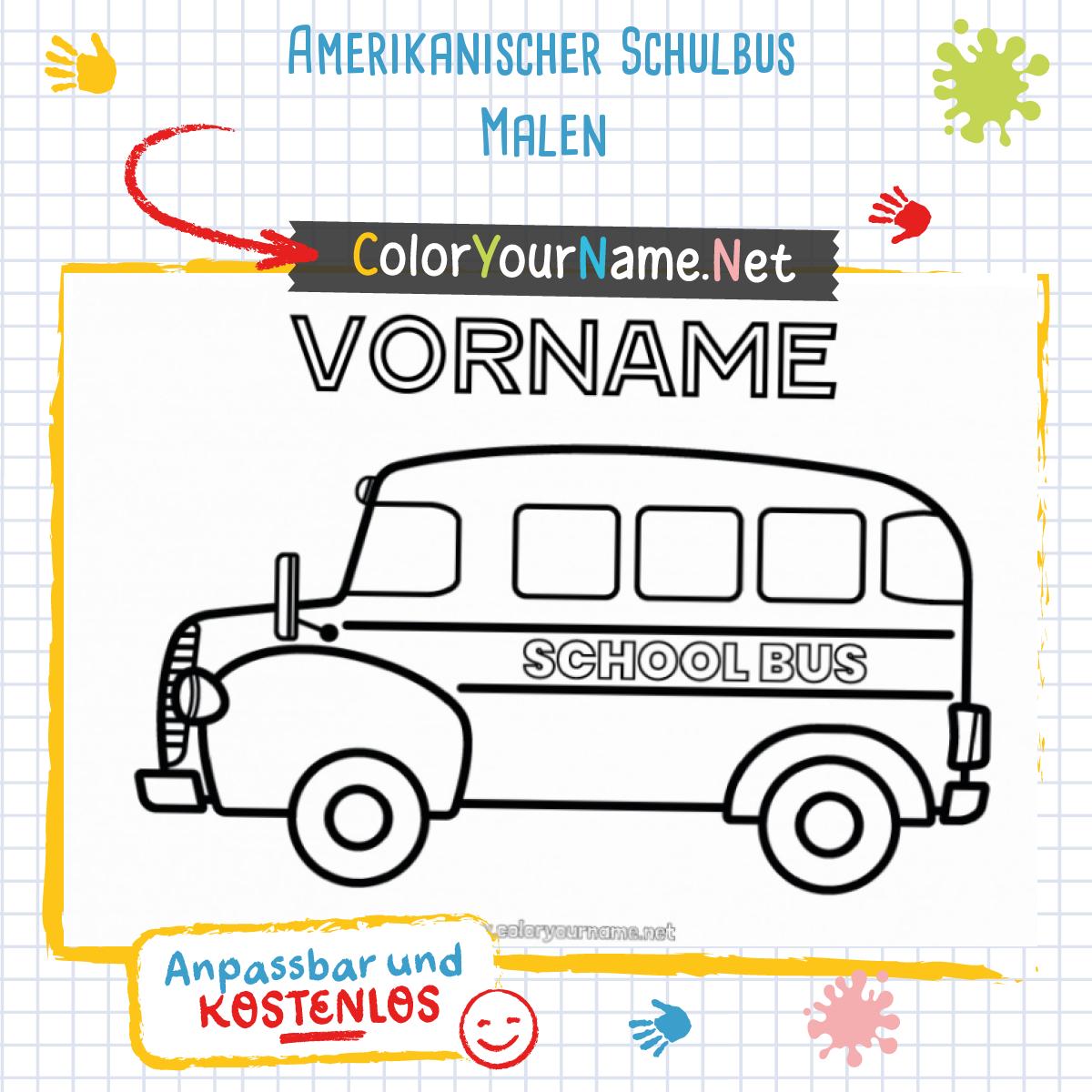 Amerikanischer Schulbus Malen