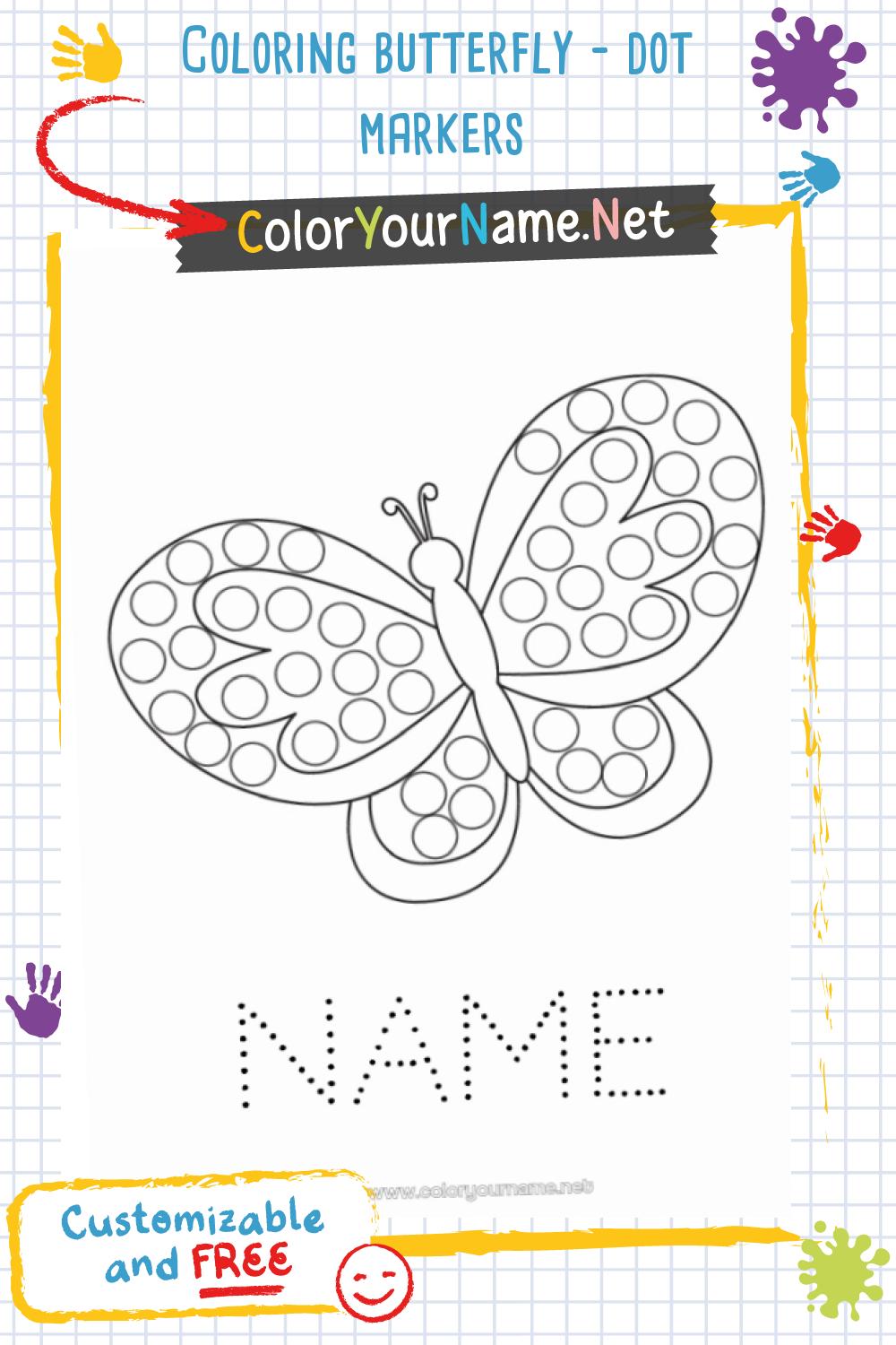 Coloring butterfly - dot markers