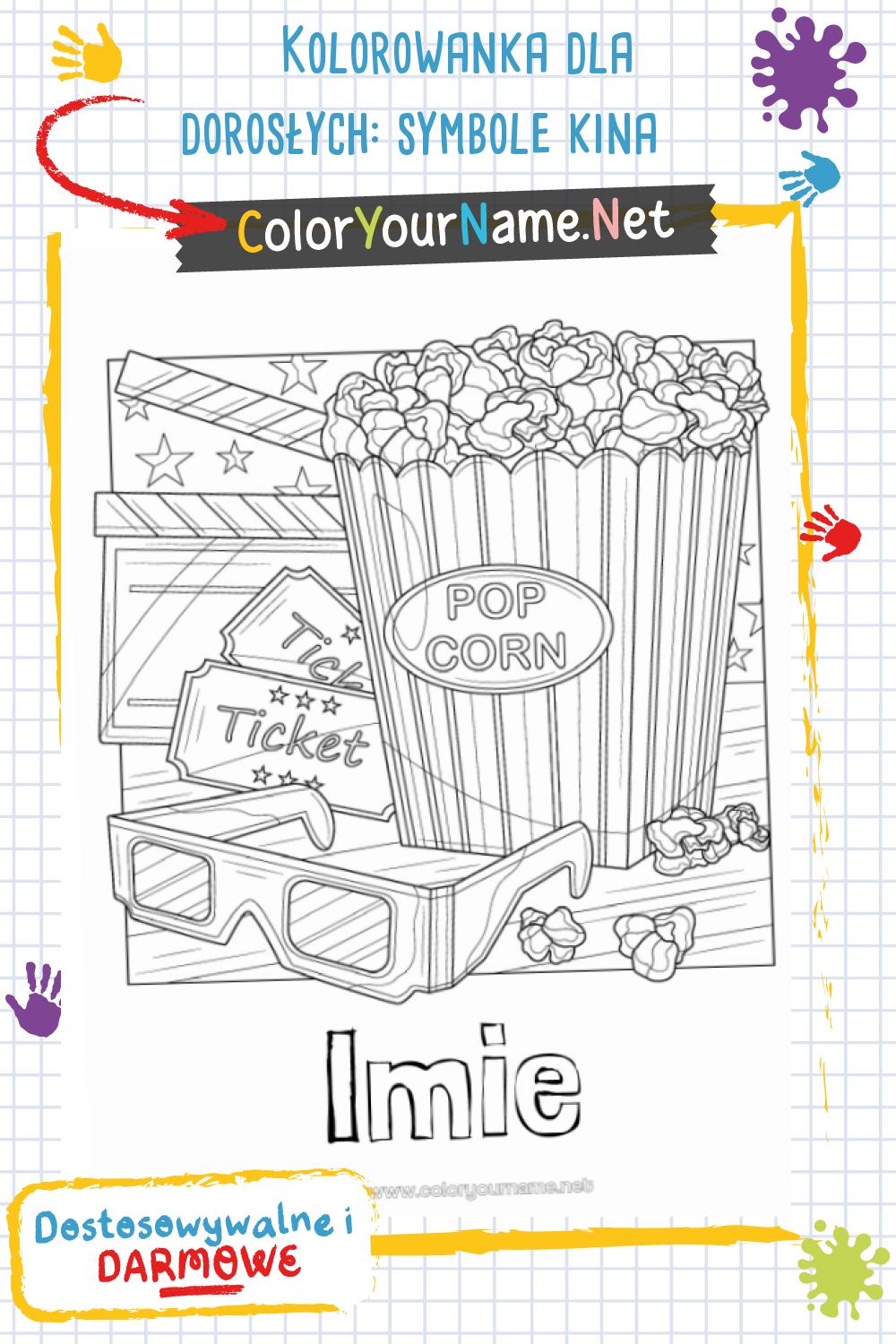 Kolorowanka dla dorosłych: symbole kina