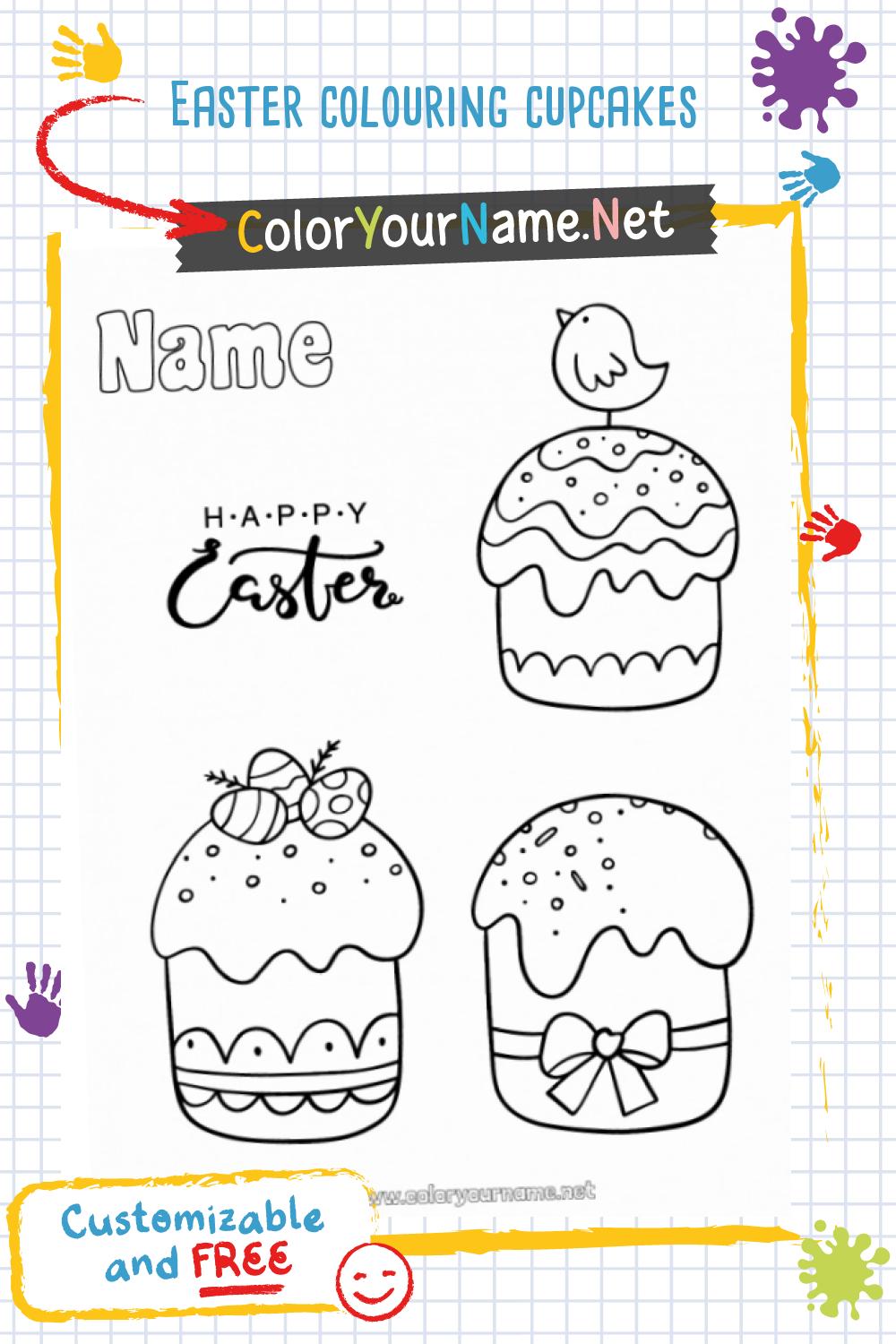 Easter colouring cupcakes