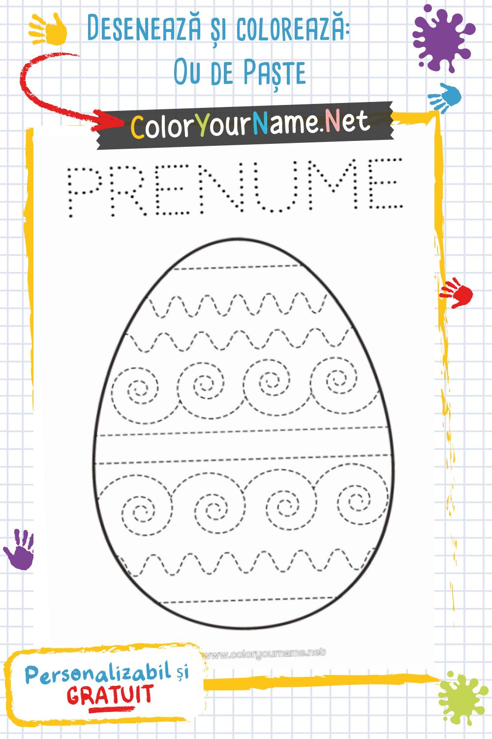 Desenează și colorează: Ou de Paște