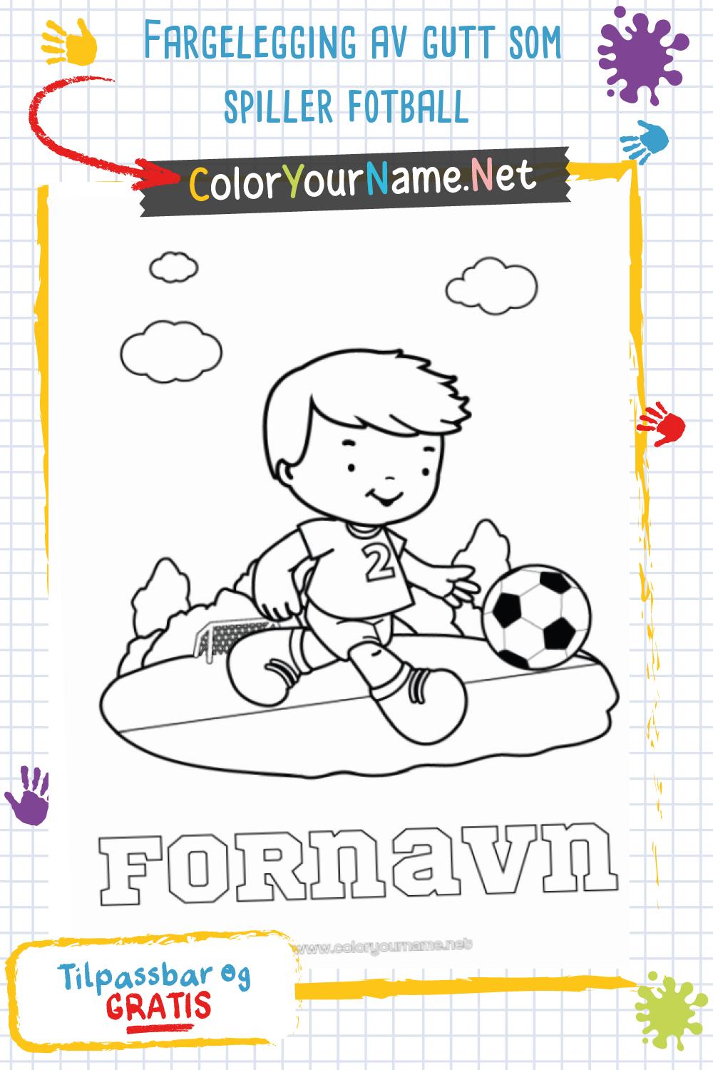 Fargelegging av gutt som spiller fotball