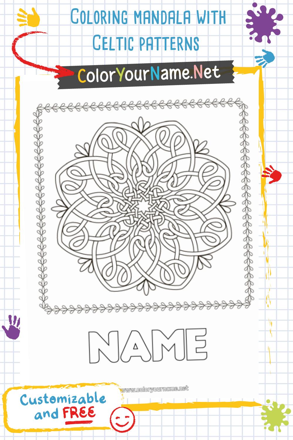 Coloring mandala with Celtic patterns